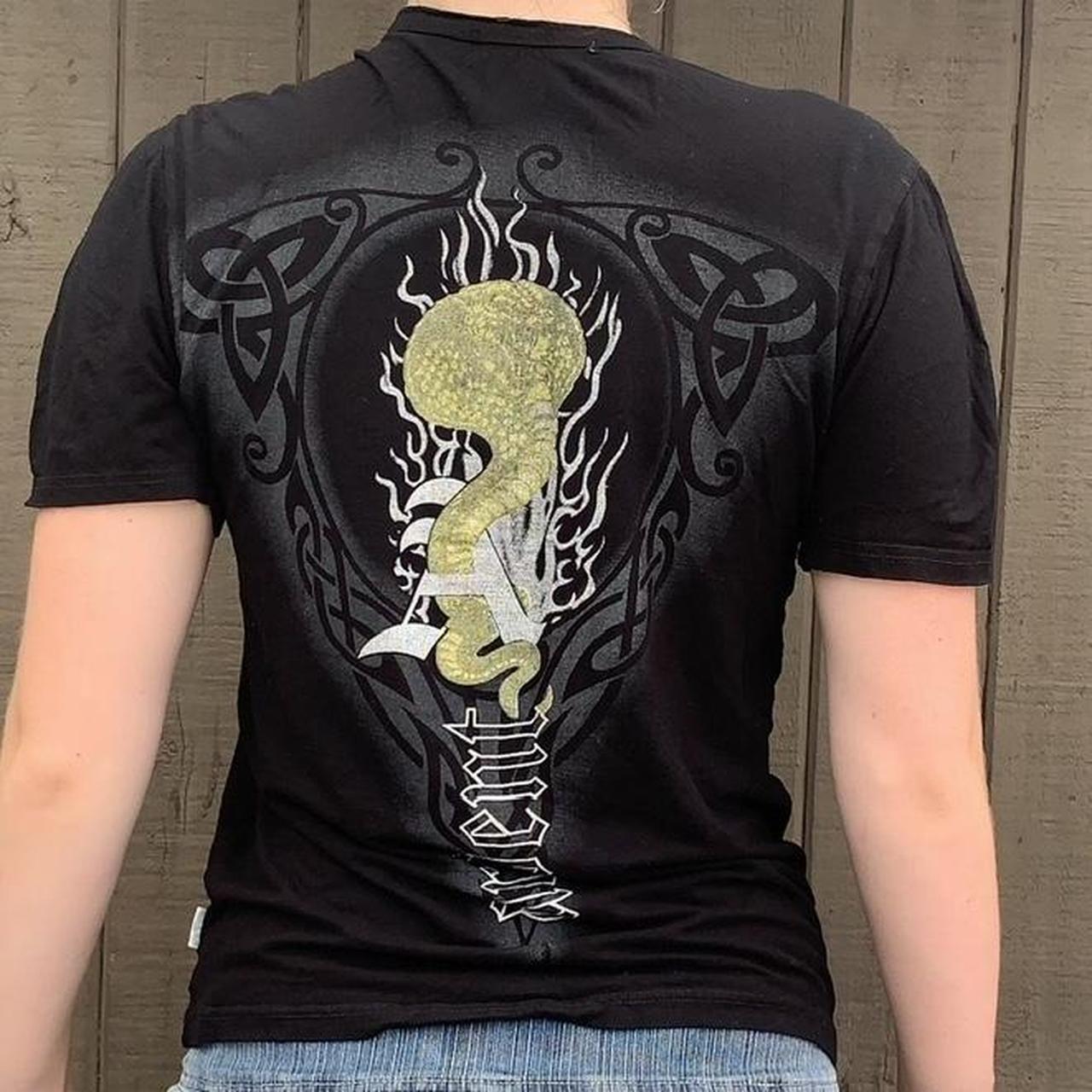 Cyber Y2K grunge mall goth tribal baby tee Has... - Depop