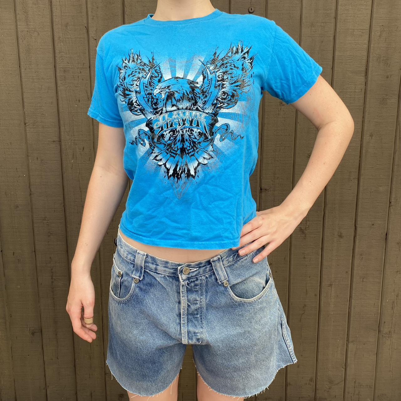 Cyber Y2K grunge mall goth tribal blue baby... - Depop