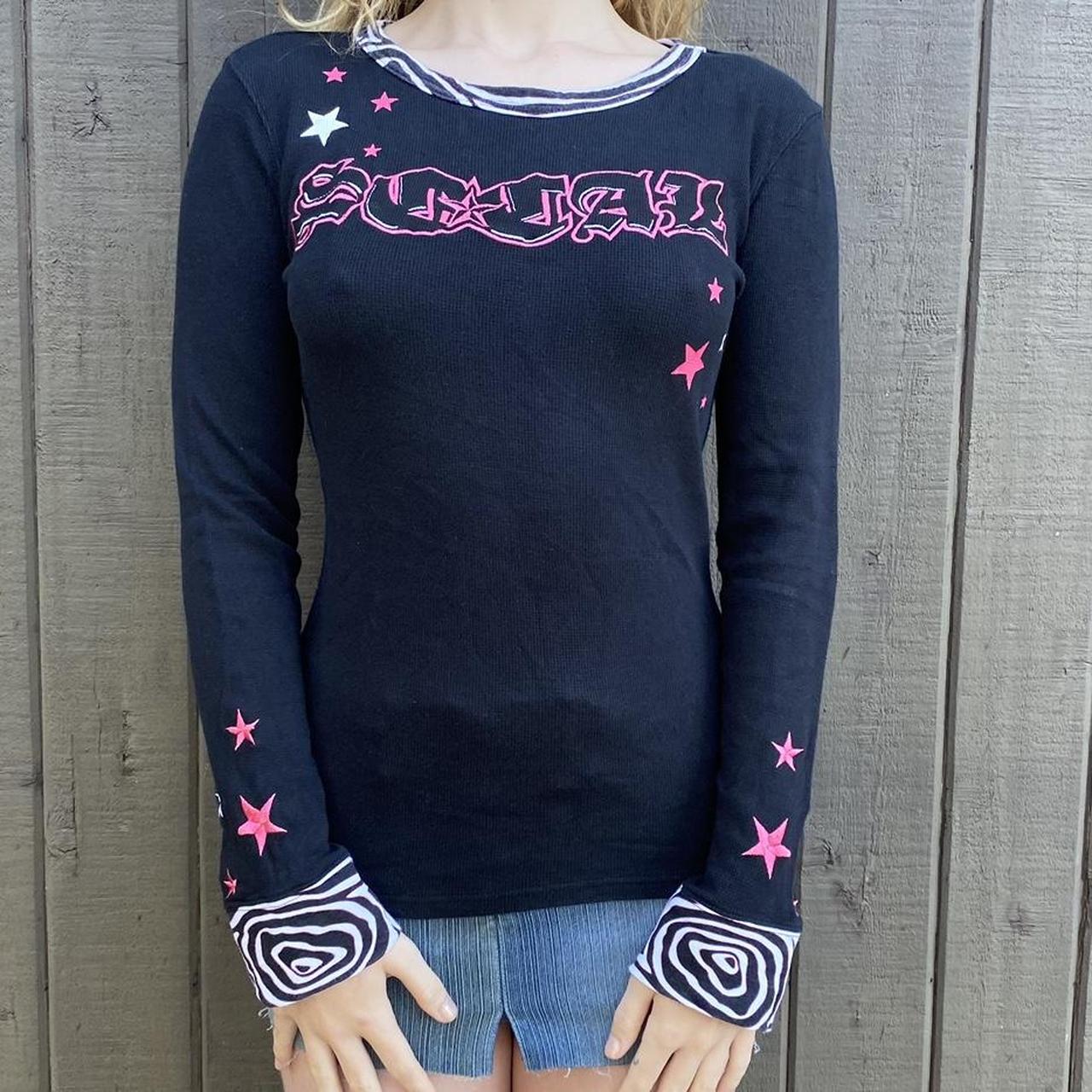 ☠️Crazy rare y2k so cal pink star thermal 💕 open to... - Depop