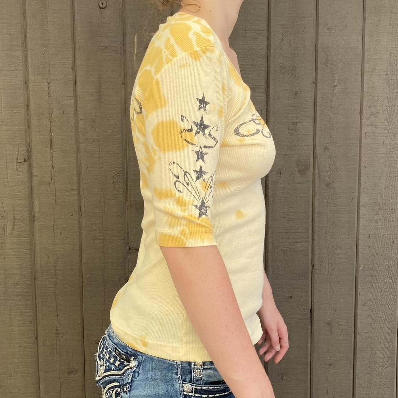 Grunge y2k mall goth yellow tribal star long... - Depop