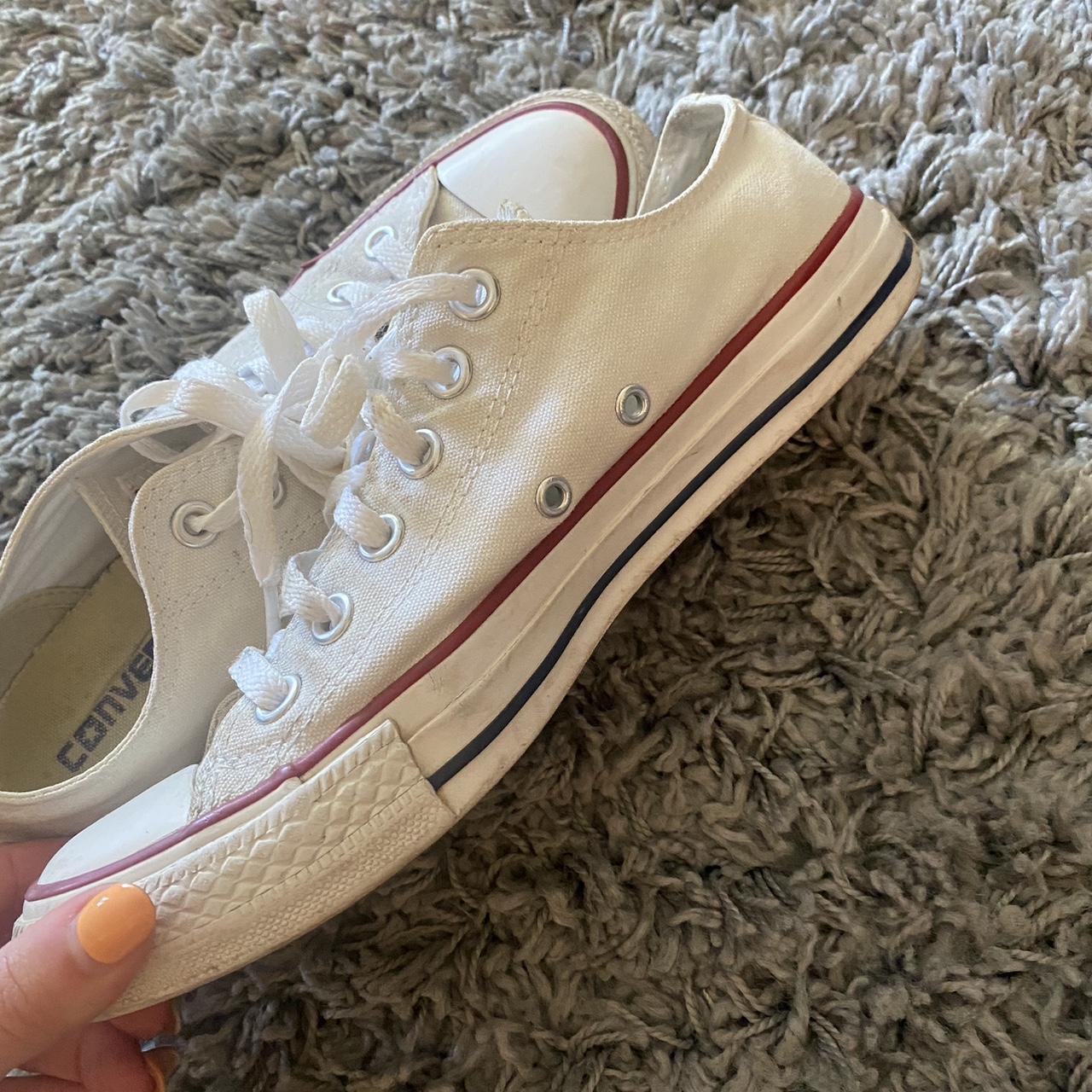 👟ALL WHITE CONVERSE - genuine converse - size 6... - Depop