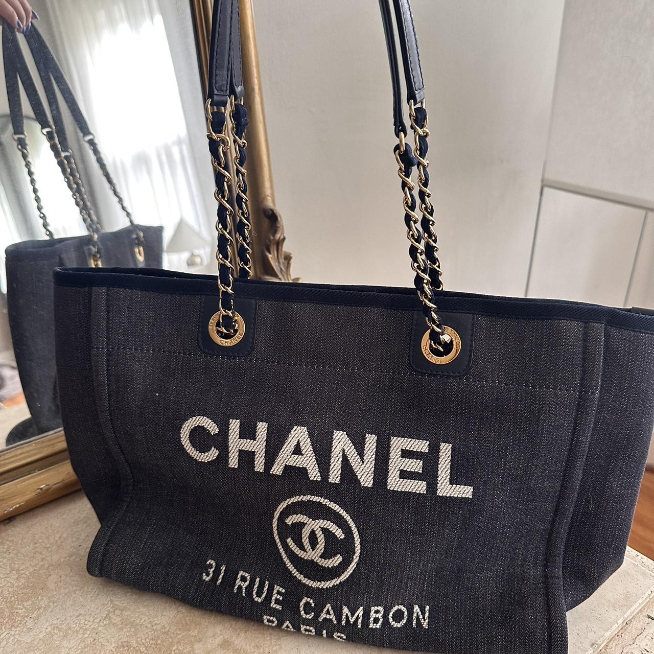 Authentic Chanel denim tote bag #chanel #chaneltote... | Depop