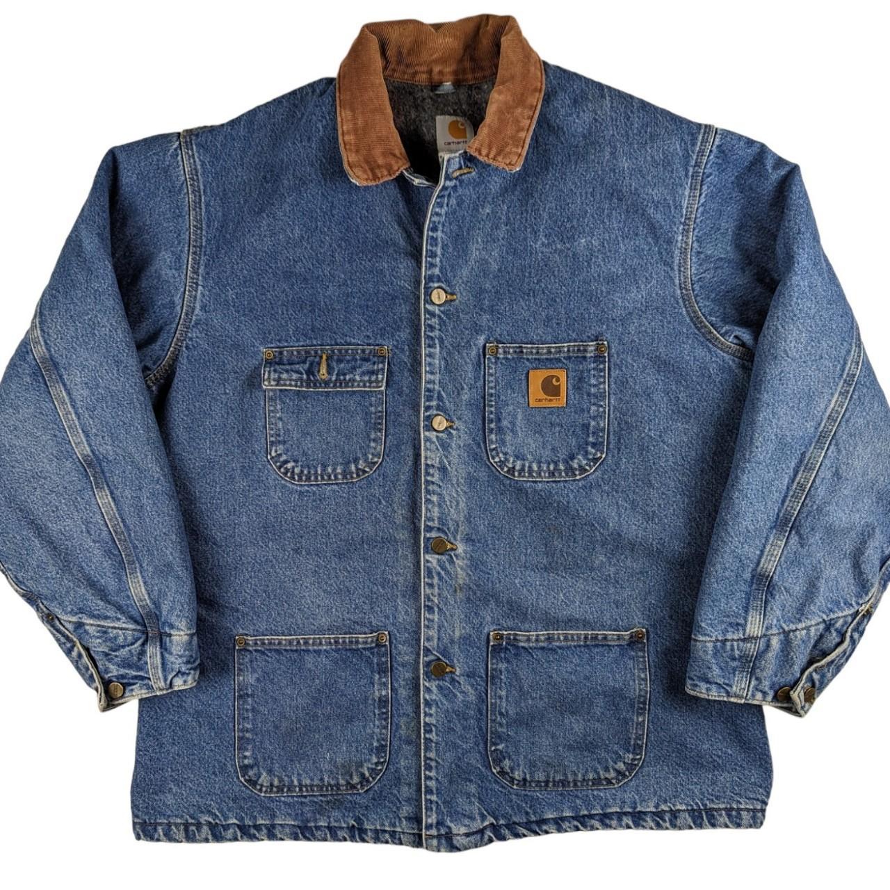 Vintage Carhartt Denim Blanket Lined Chore... - Depop
