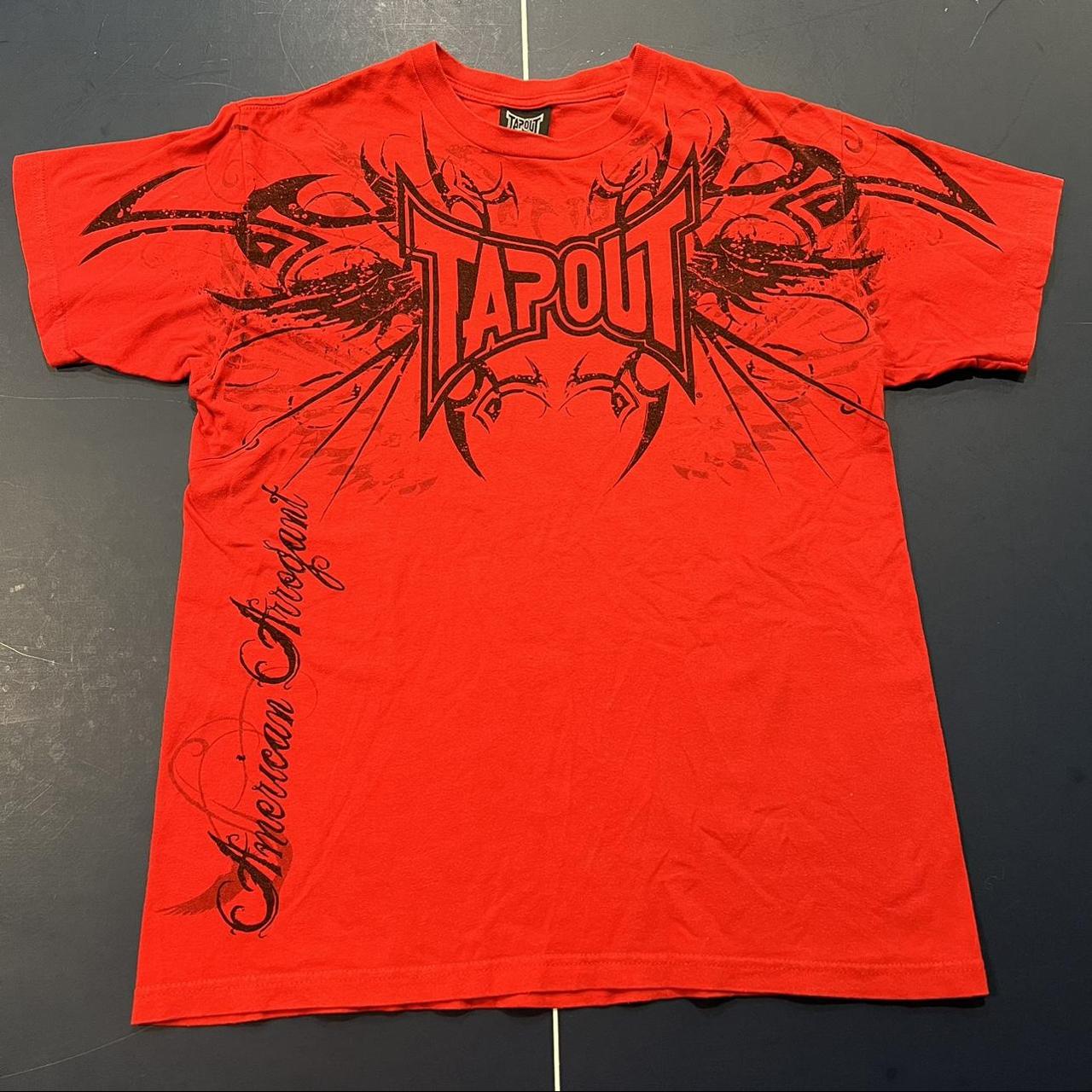 rare mma tapout t shirt. insane design. Length:... - Depop
