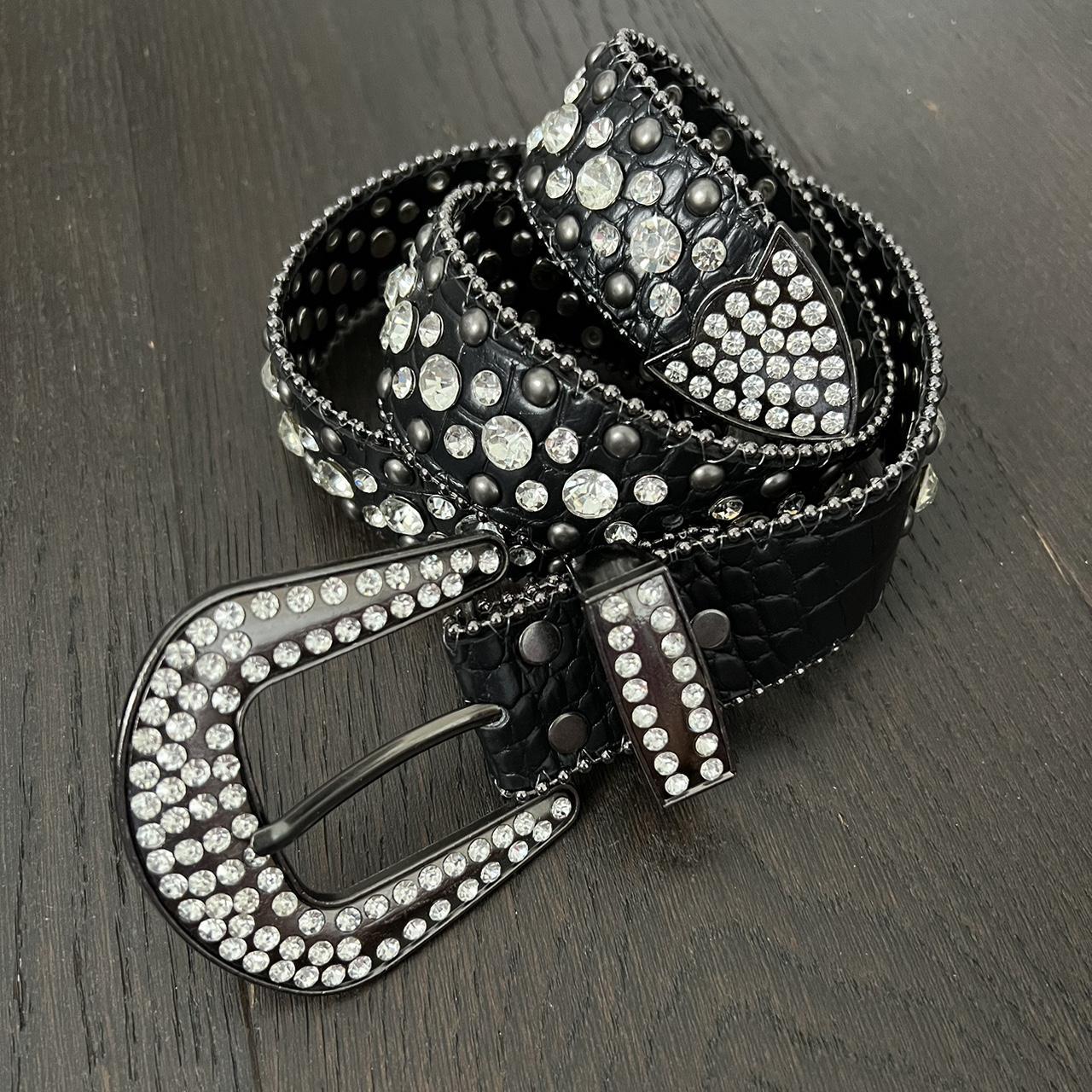 Women's Black and Silver Belt | Depop