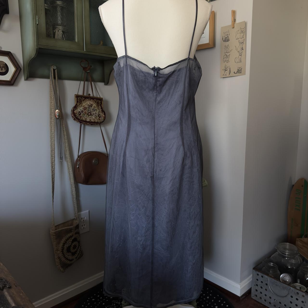 Vintage Express mesh and sequin overlay midi gown... - Depop