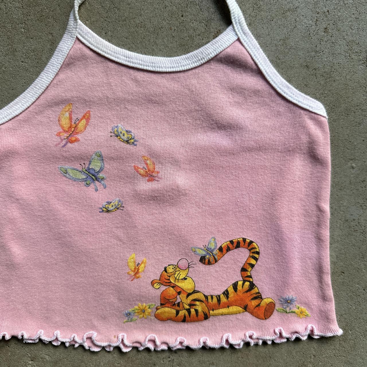 Vintage Disney Winnie the Pooh Tigger Pink halter... - Depop