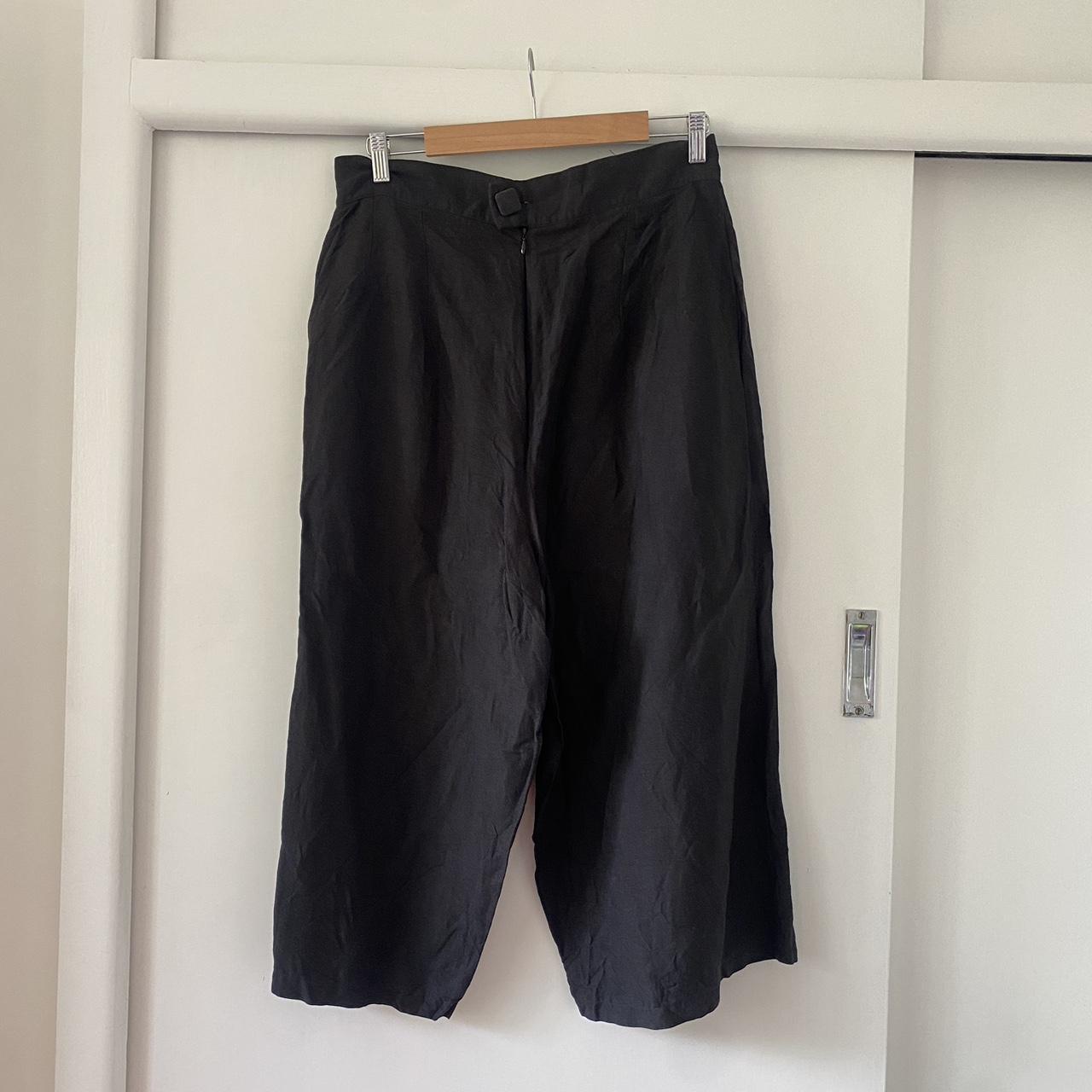 Kuwaii black culottes with back zip and recognisable... - Depop