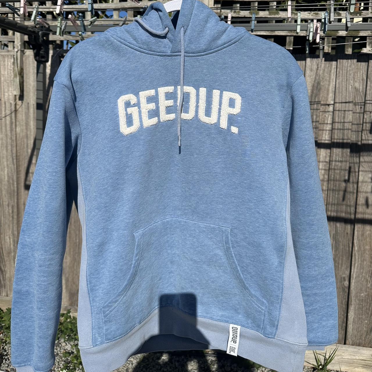 “PFK” GEEDUP HOODIE BLUE SIZE SMALL TRUE TO SMALL... - Depop