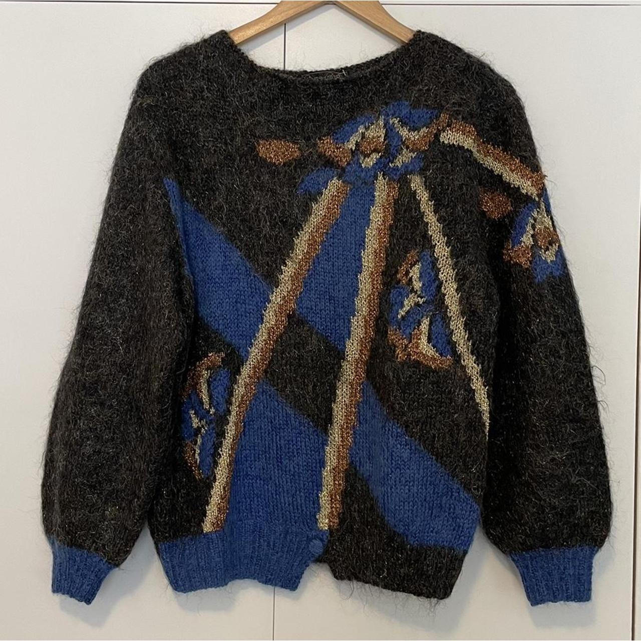 Women's Gold and Blue Jumper | Depop