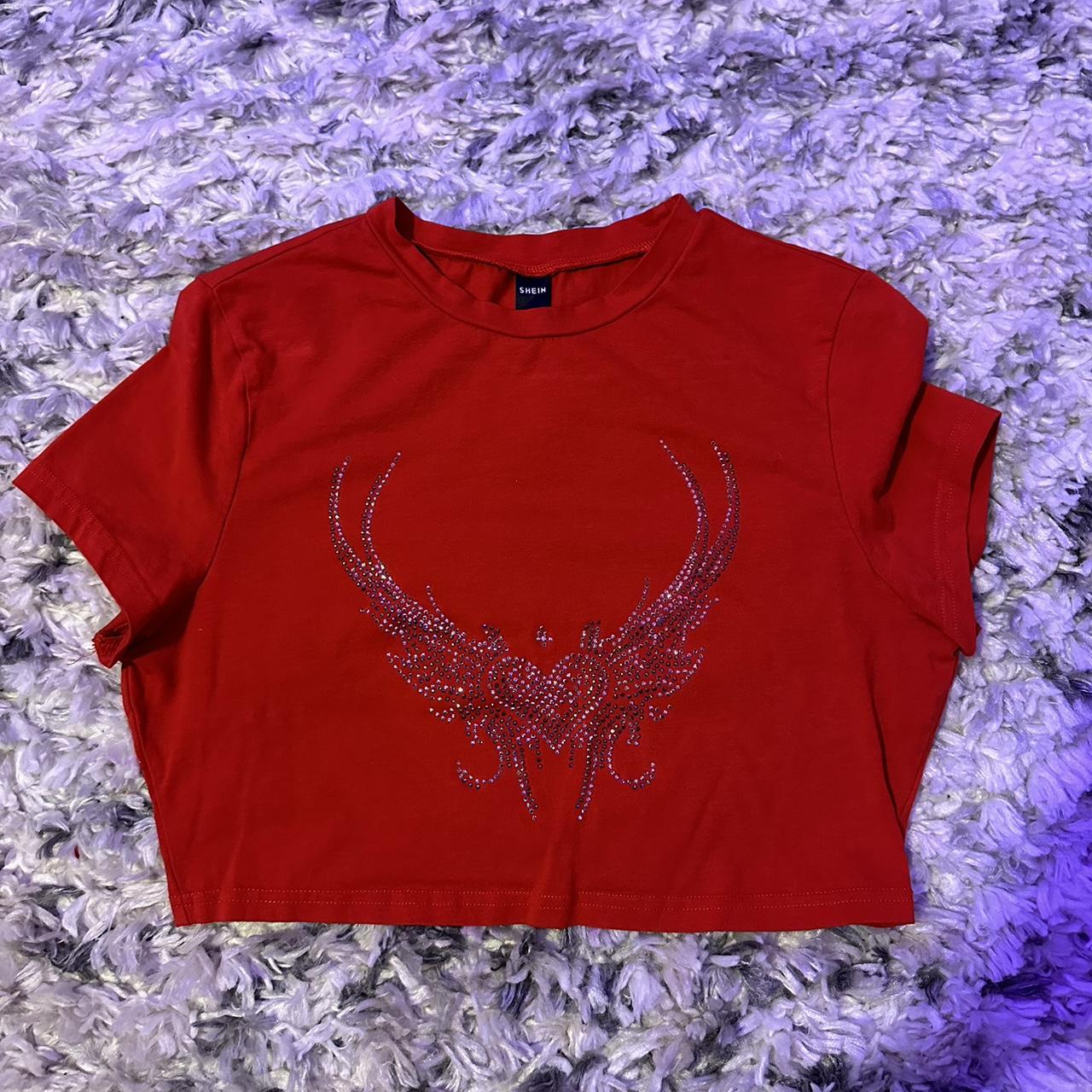 Red Shein crop top! Only worn once pretty much brand... - Depop