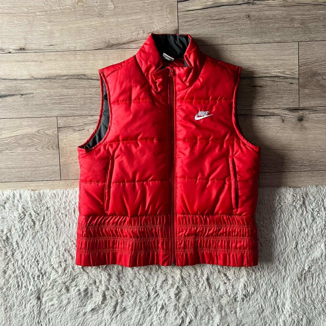 Nike vintage red vest gilet body warmer Item is... - Depop