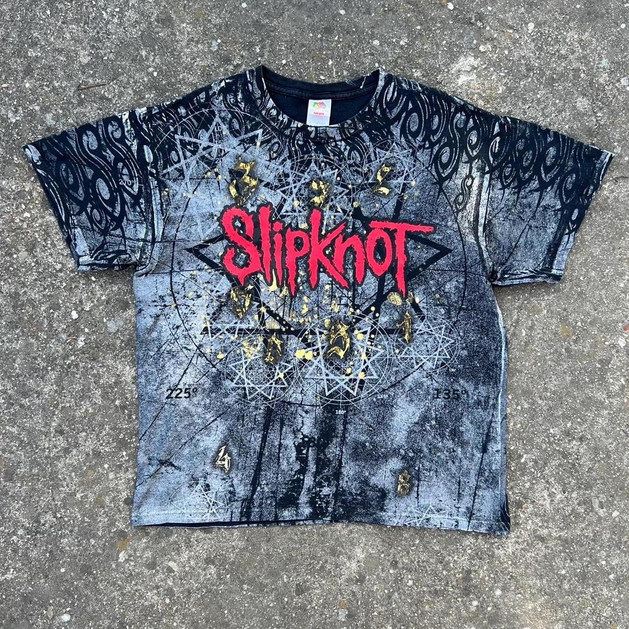 RARE Slipknot Overprint Tshirt Metal Band Full Print... - Depop