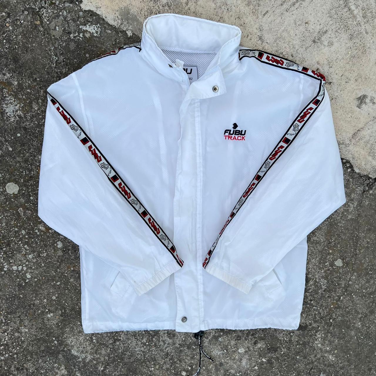 Vintage FUBU Jacket White Made in USA Item is in... - Depop