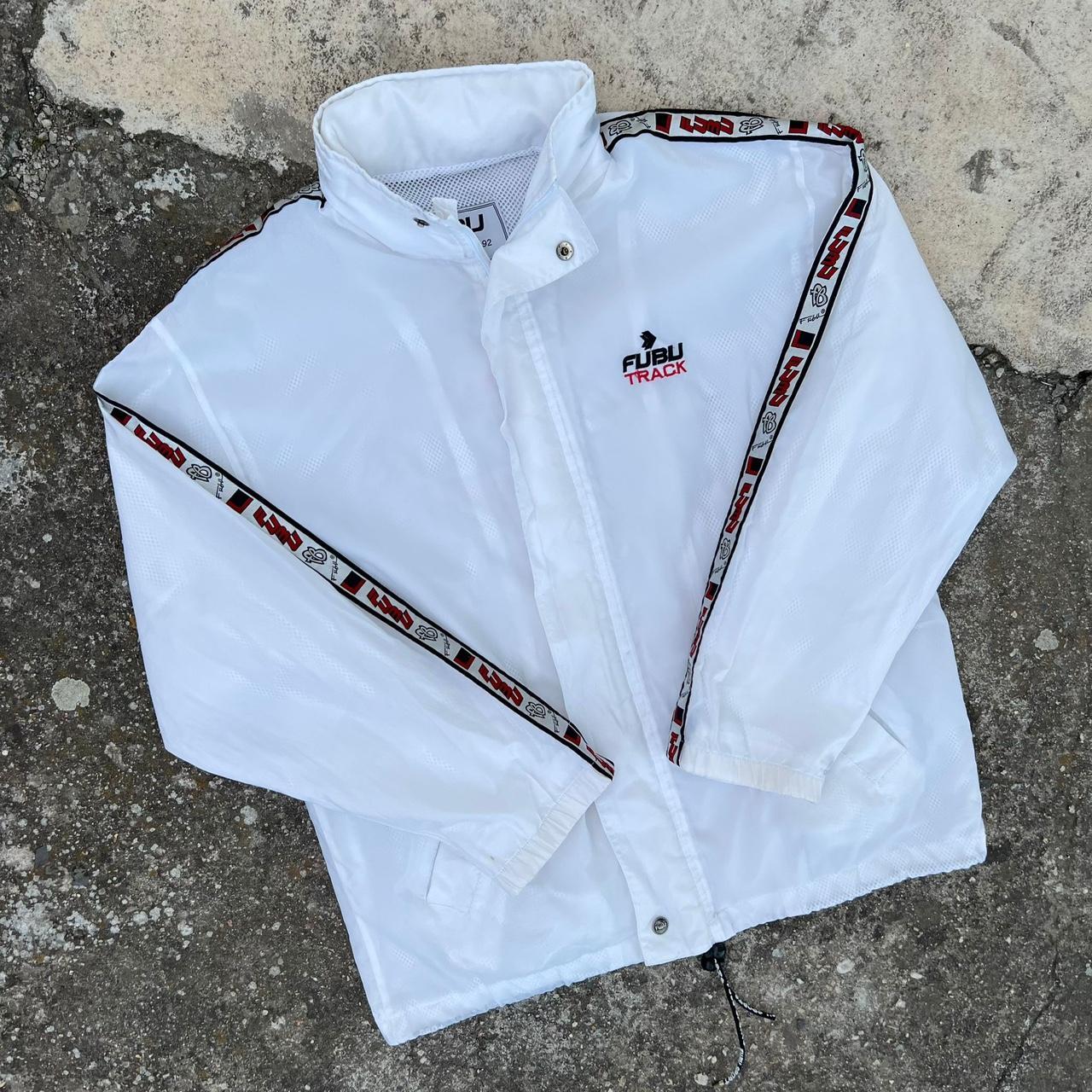 Vintage FUBU Jacket White Made in USA Item is in... - Depop