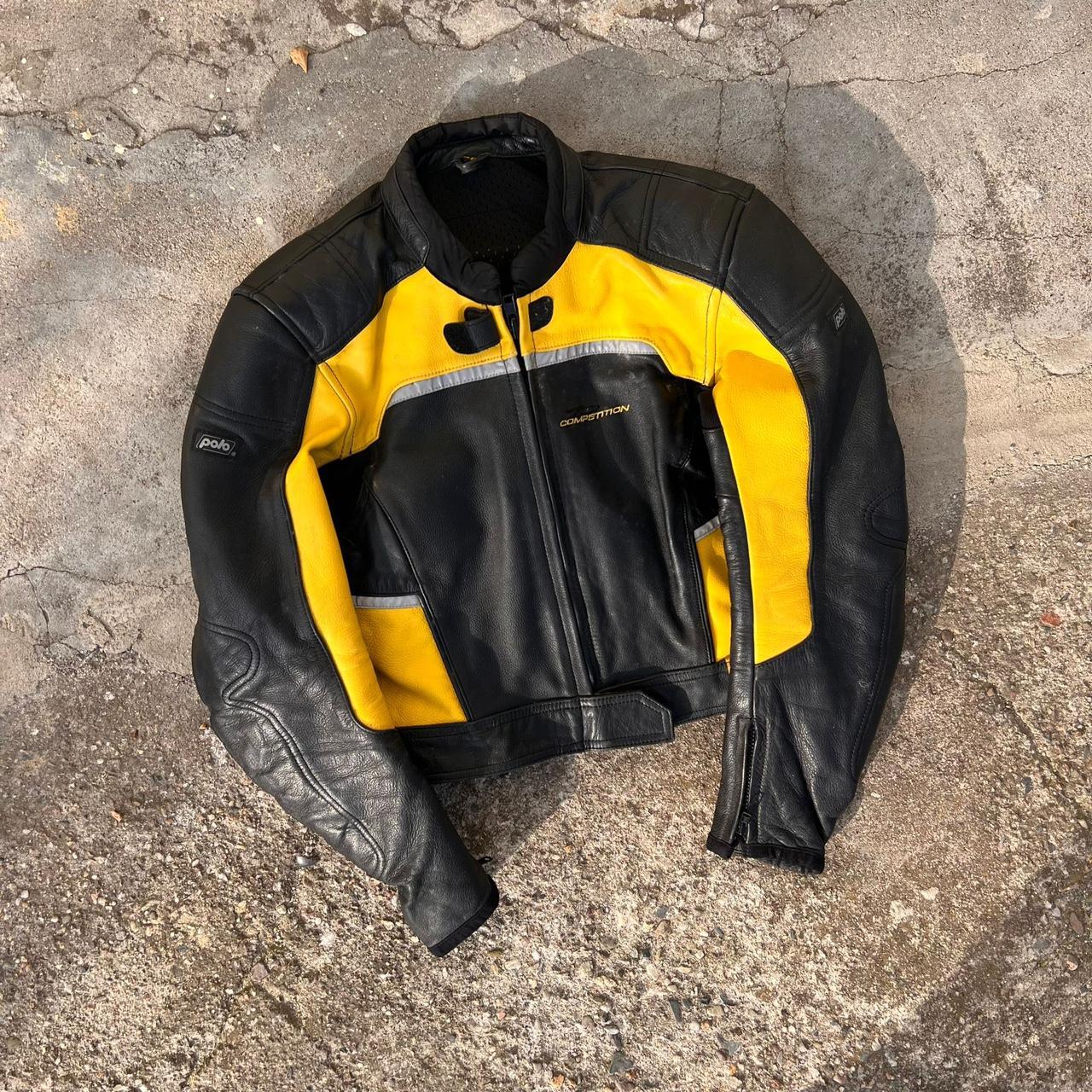 Vintage 90s Real Leather Racing Jacket Motorsport... - Depop