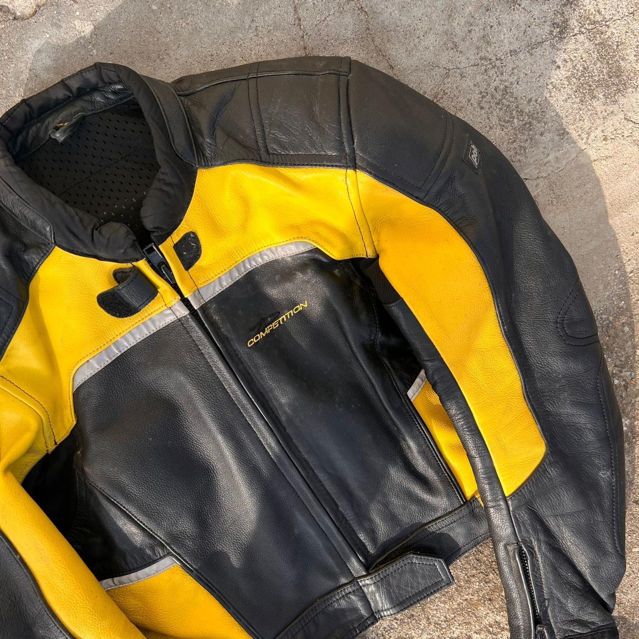 Vintage 90s Real Leather Racing Jacket Motorsport... - Depop