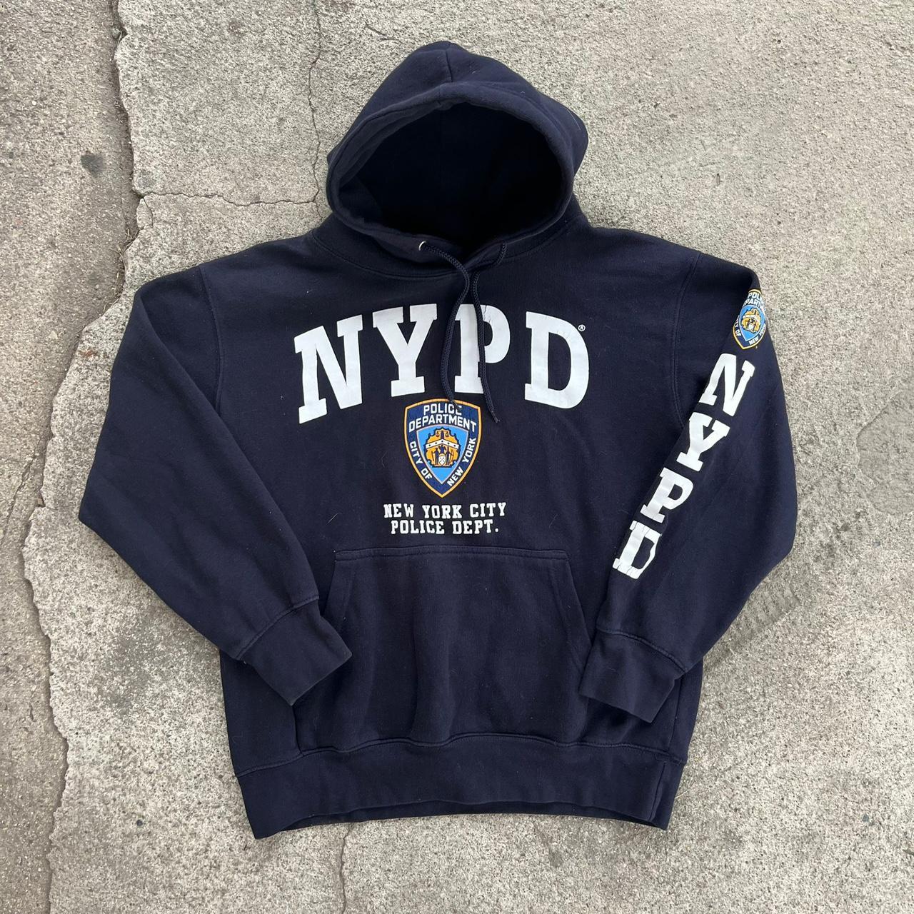 Crazy Vintage Y2K 00s Boxy Navy Blue NYPD Spellout... - Depop