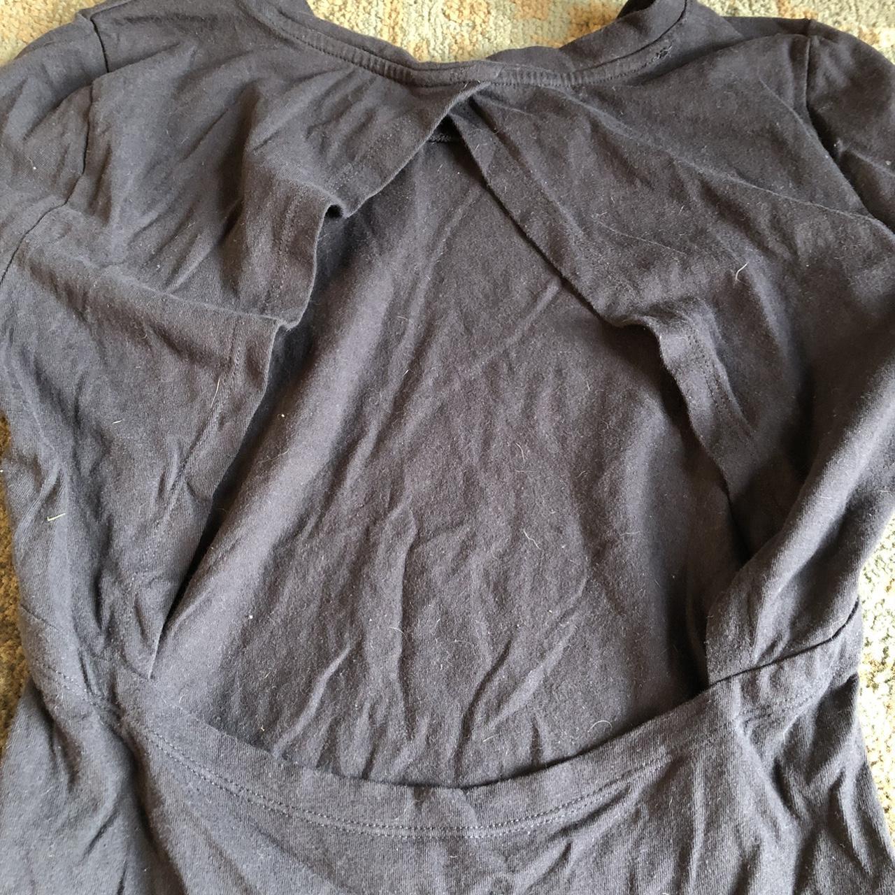 American Eagle Black Cutout Back Bodysuit - Size... - Depop