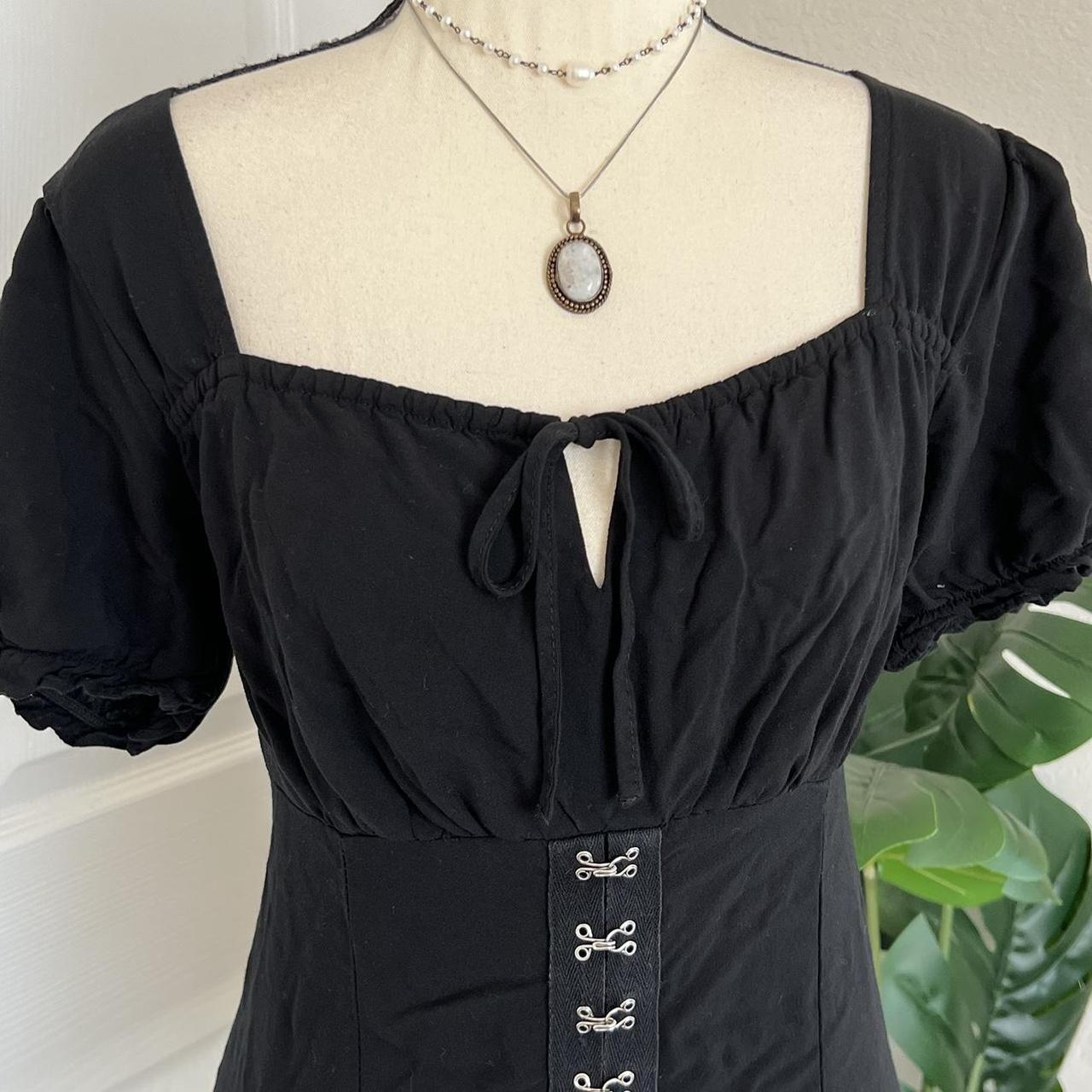 Goth milkmaid corset top brand hot topic/ black... - Depop