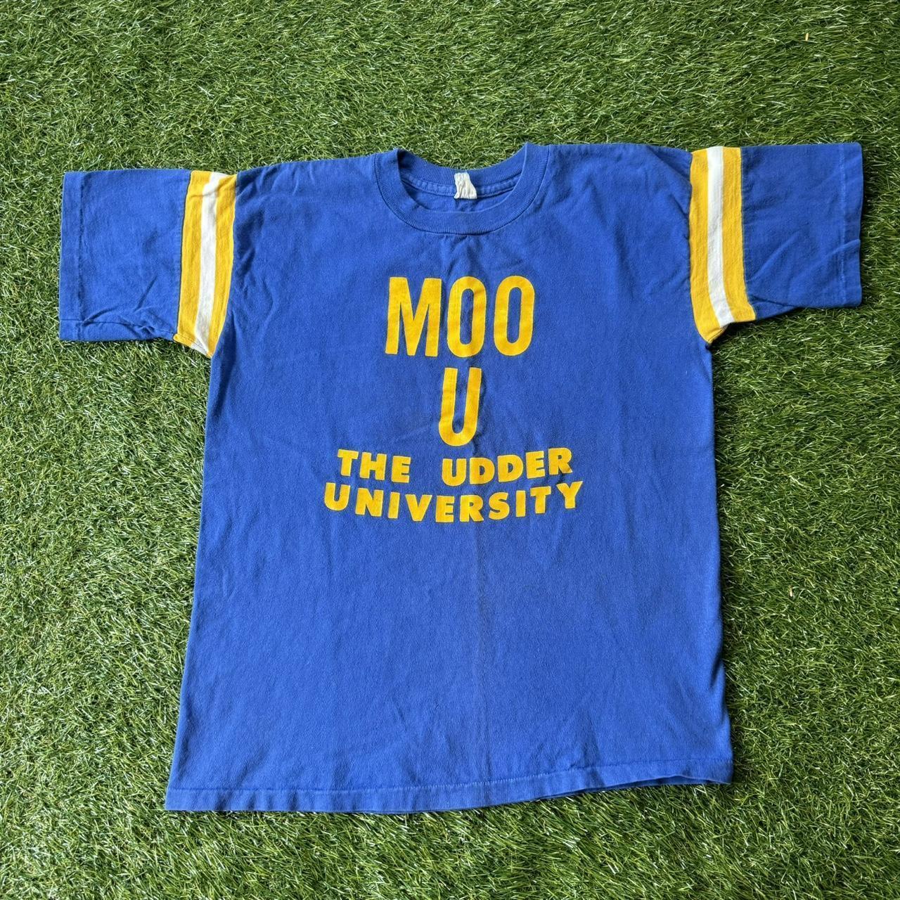 Vintage 1960s Moo U The Udder University Shirt... - Depop