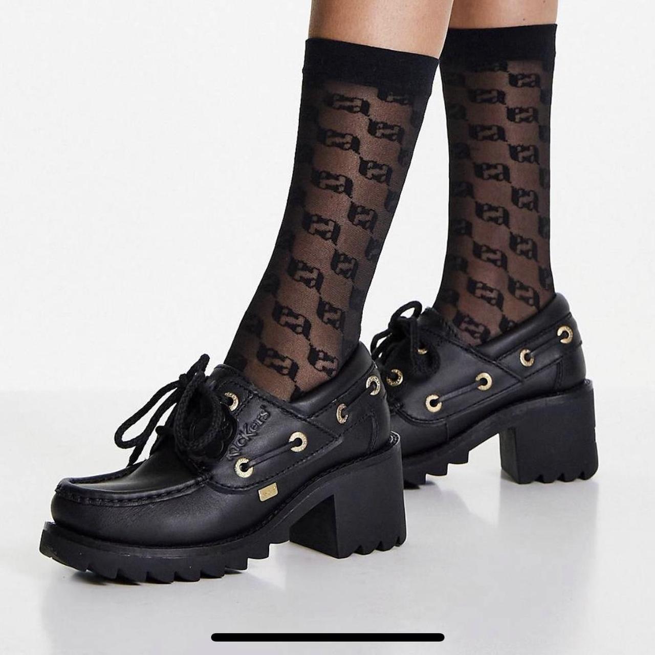 Kickers kilo chunky block heel shoes Moccasins... - Depop