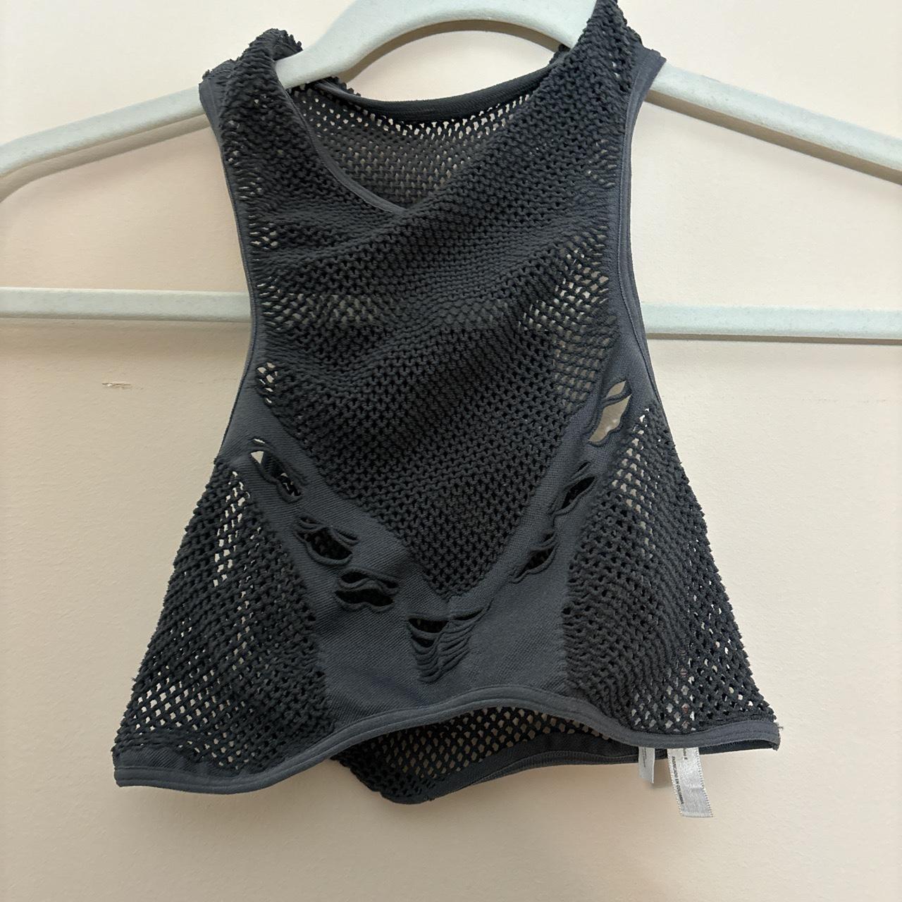 Out From Under grey fishnet bralette from Urban... - Depop