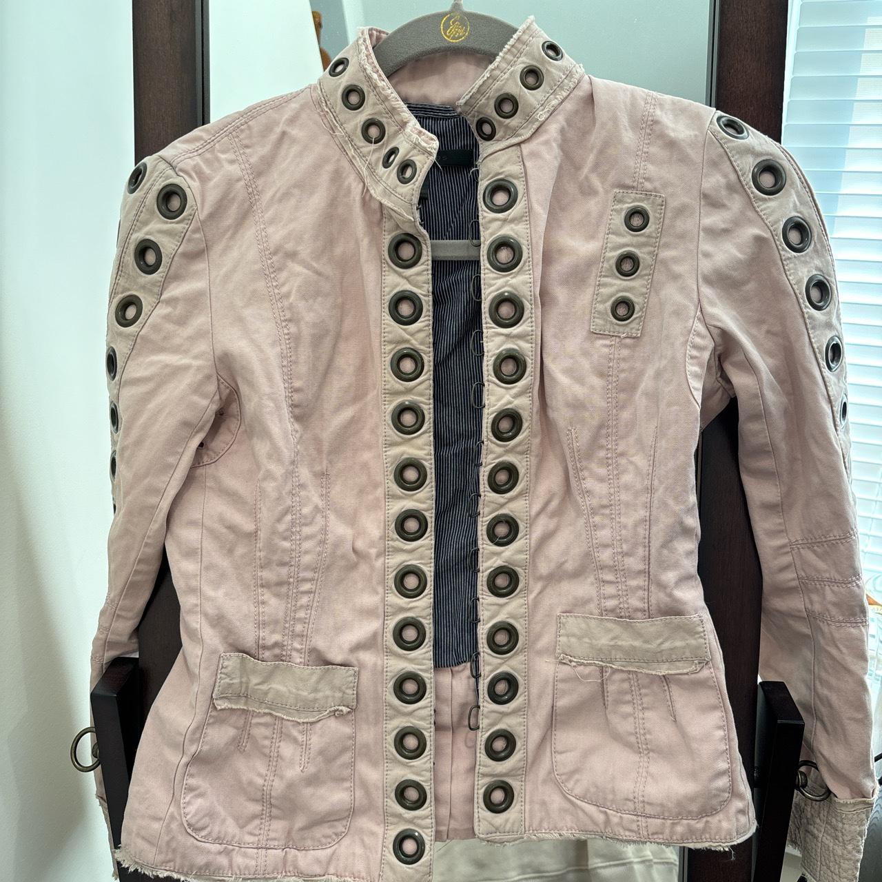 Vintage Marc Jacobs light pink grommet jacket. Size... - Depop