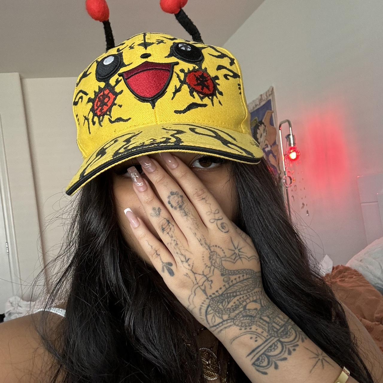 Custom made Pikachu Pokémon hat with red antennas on... - Depop