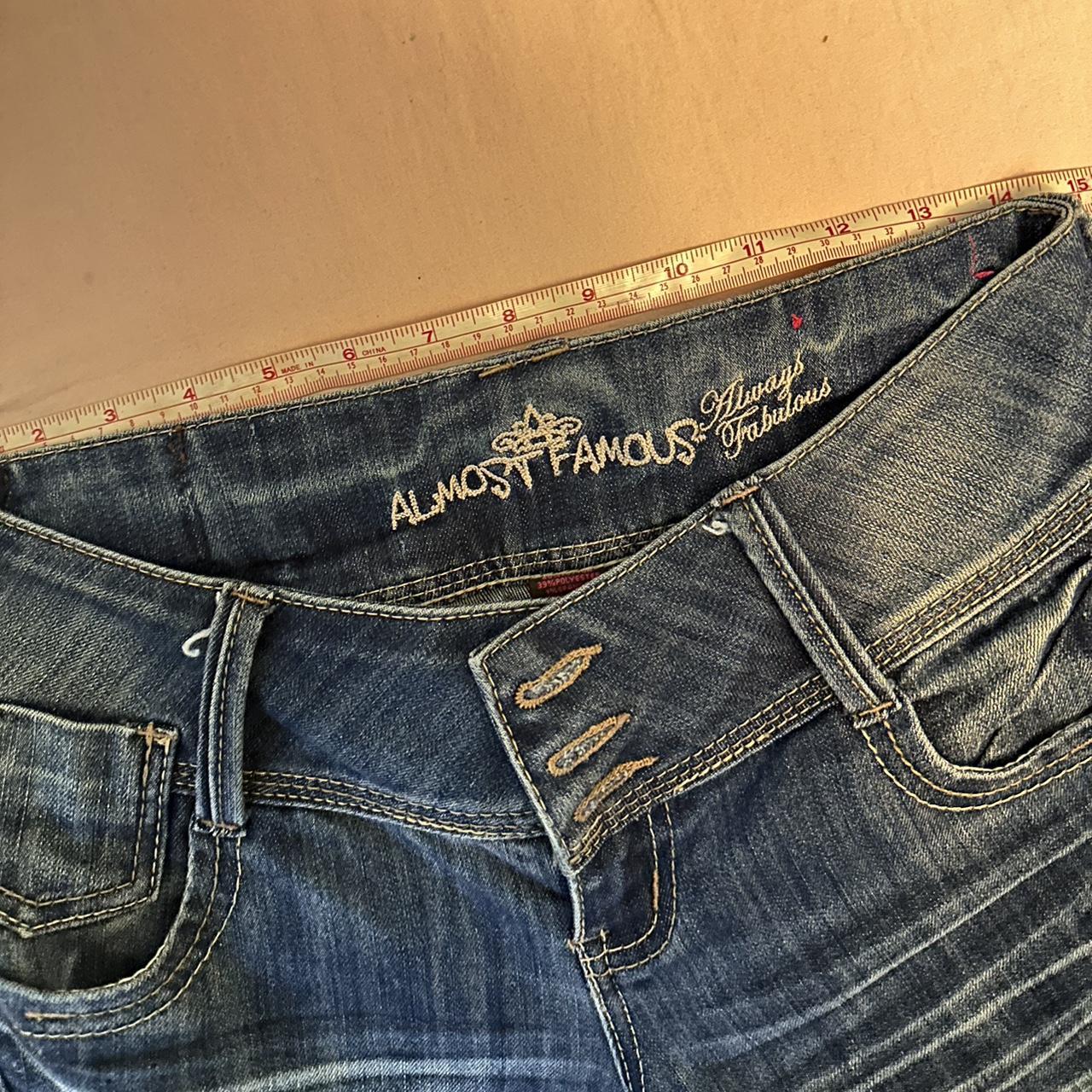 Almost Famous Women's White and Blue Jeans | Depop