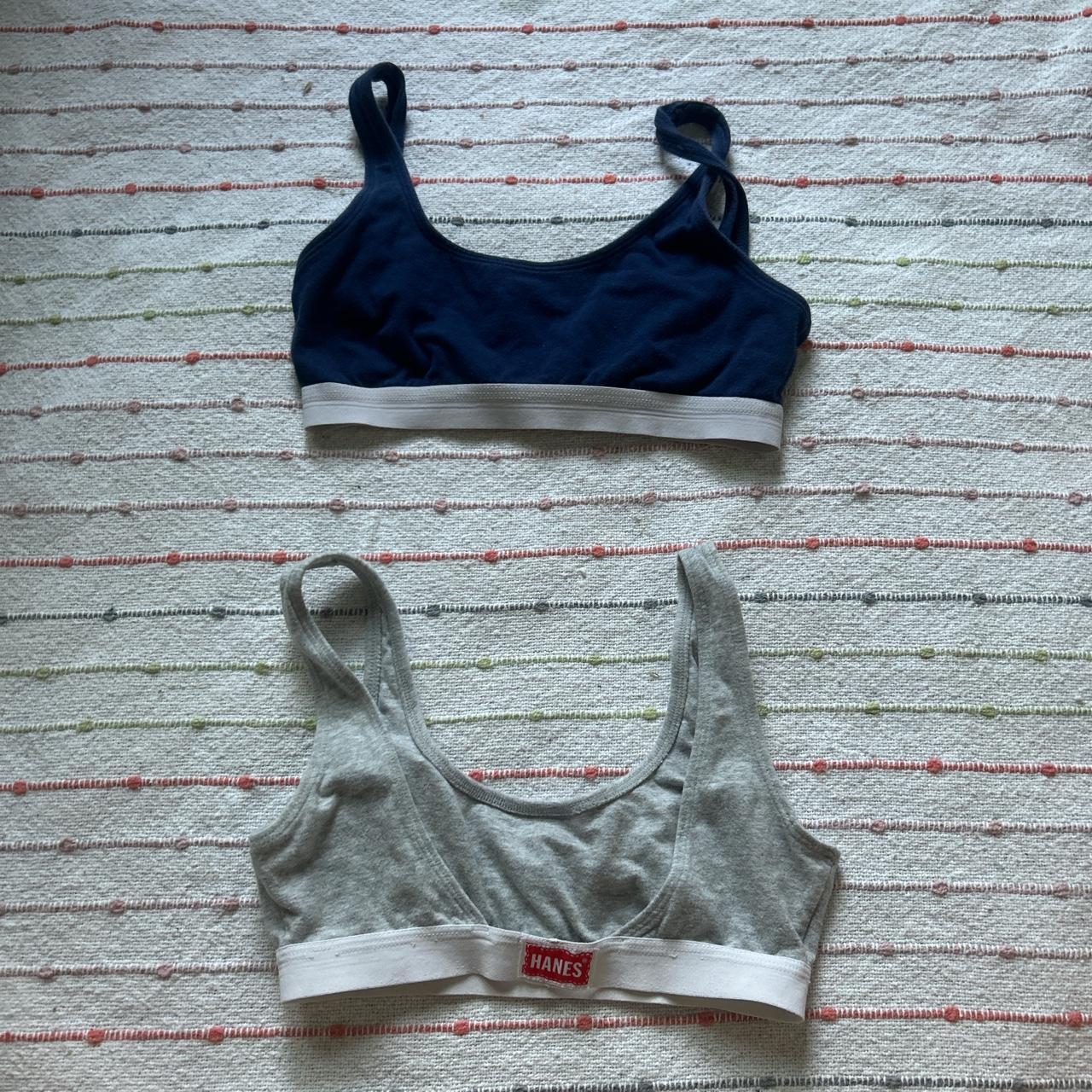 2 pack hanes bras 80s style barely worn size small... - Depop