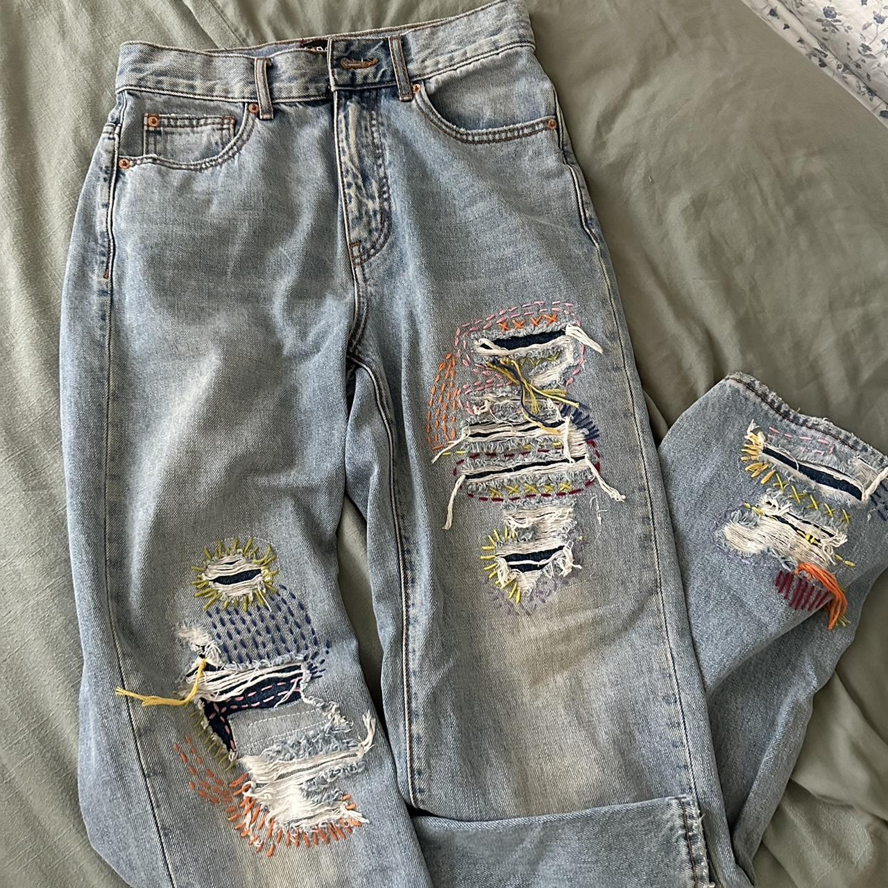 Urban Outfitters colorful ripped jean Size 25 - Depop