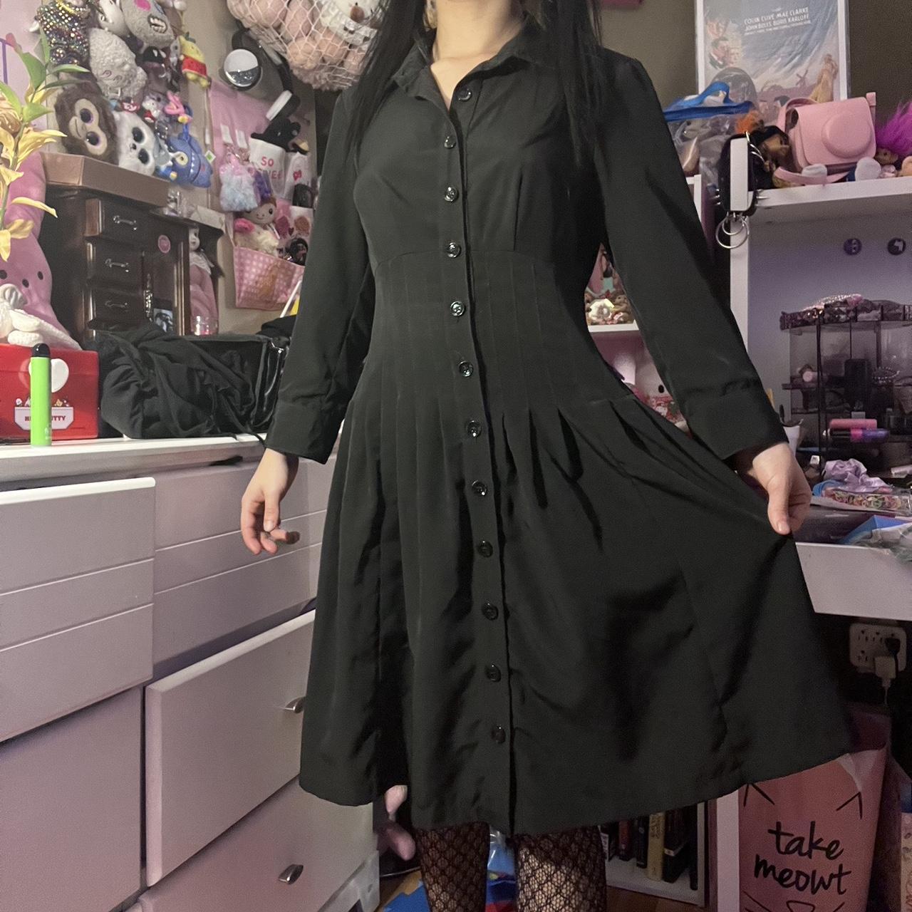 Beautiful Lolita goth cottagecore black style dress... - Depop