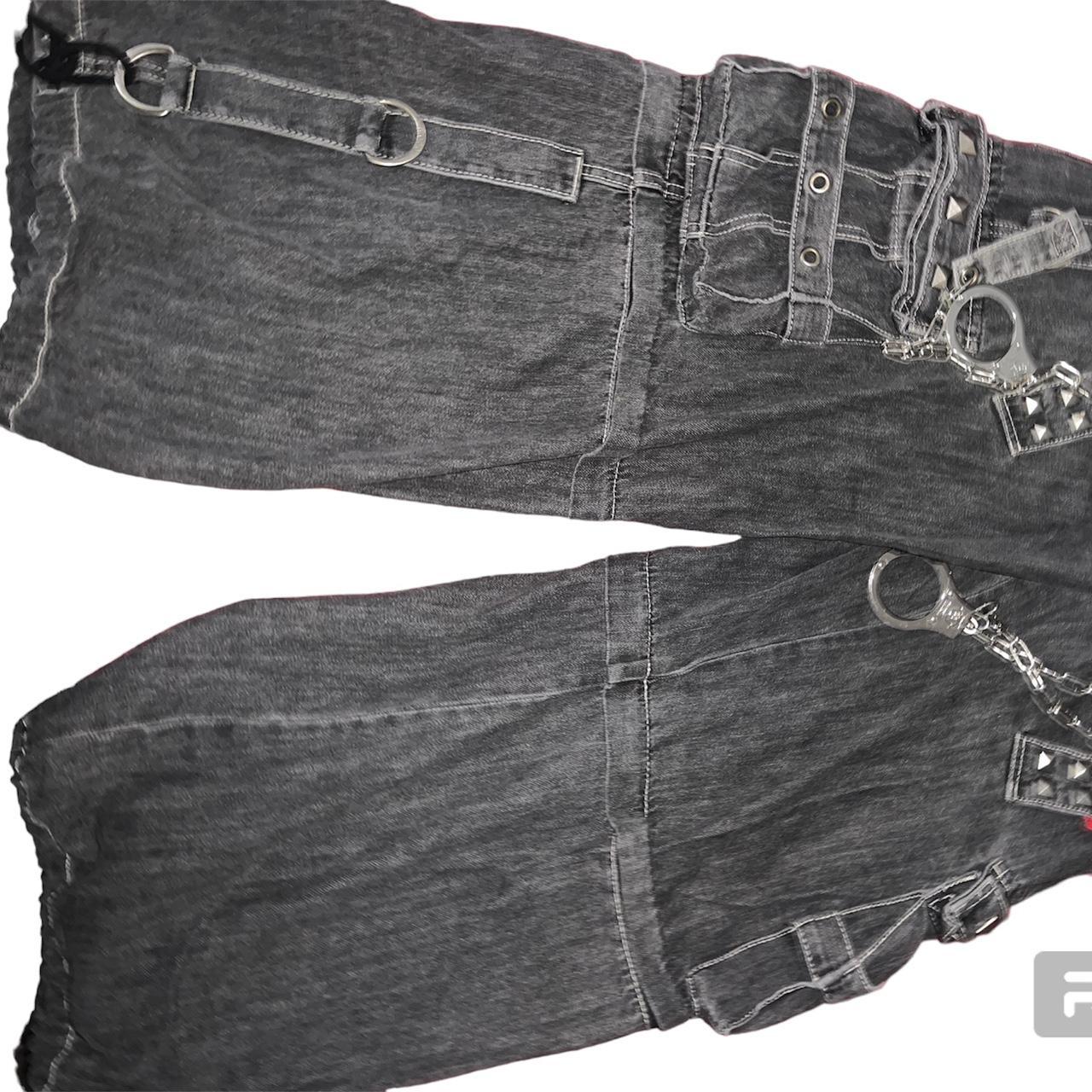 Tripp NYC gray faded handcuff raver phat pants. Size M - Depop