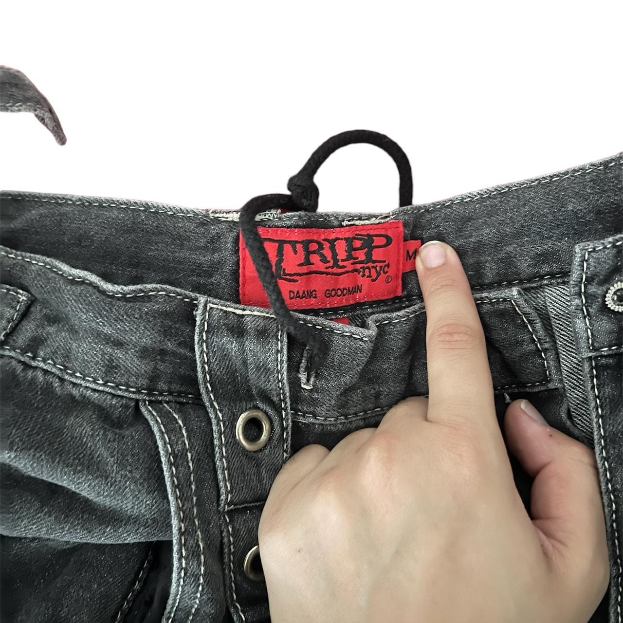 Tripp NYC gray faded handcuff raver phat pants. Size M - Depop