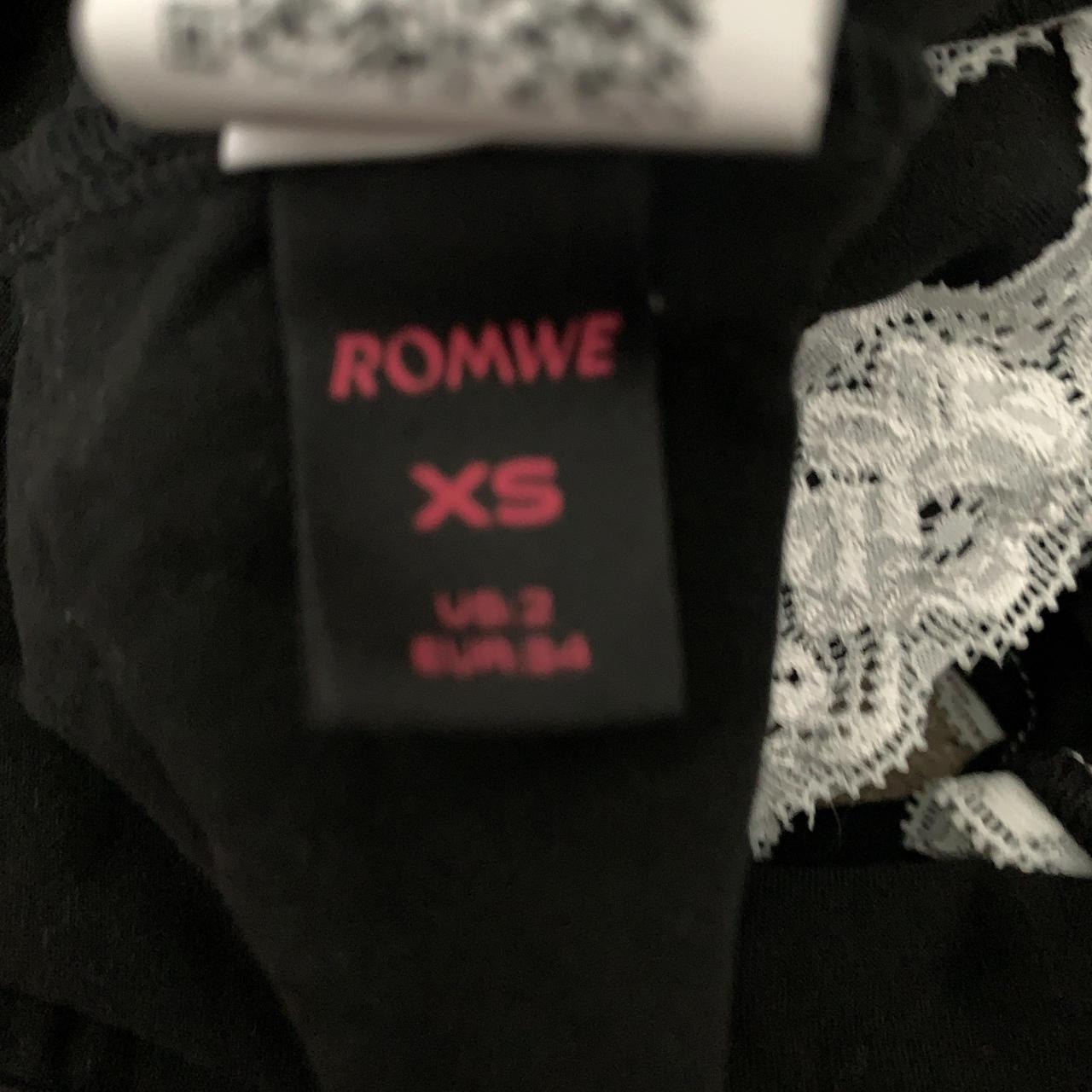ROMWE Black and white lace cami top - Depop