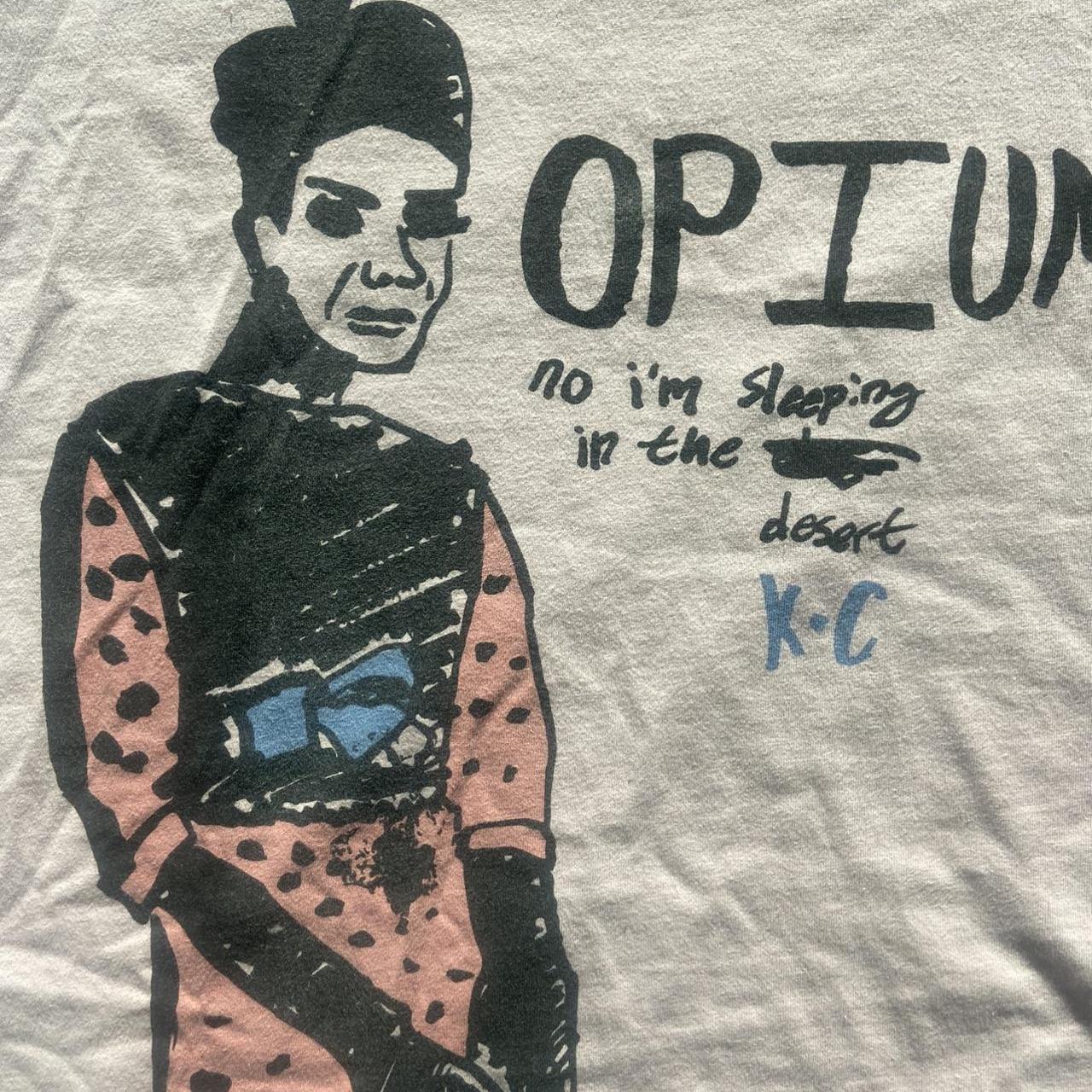 Opium - Kangaroo Court tee pink w/ blue stitches... - Depop
