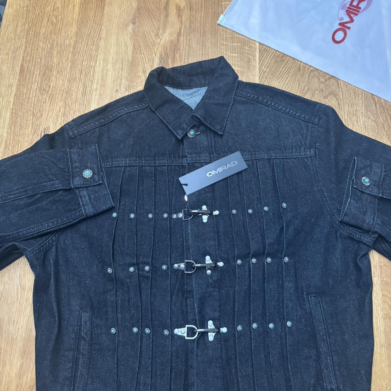 Washed black fireman clasp denim jacket washed... | Depop