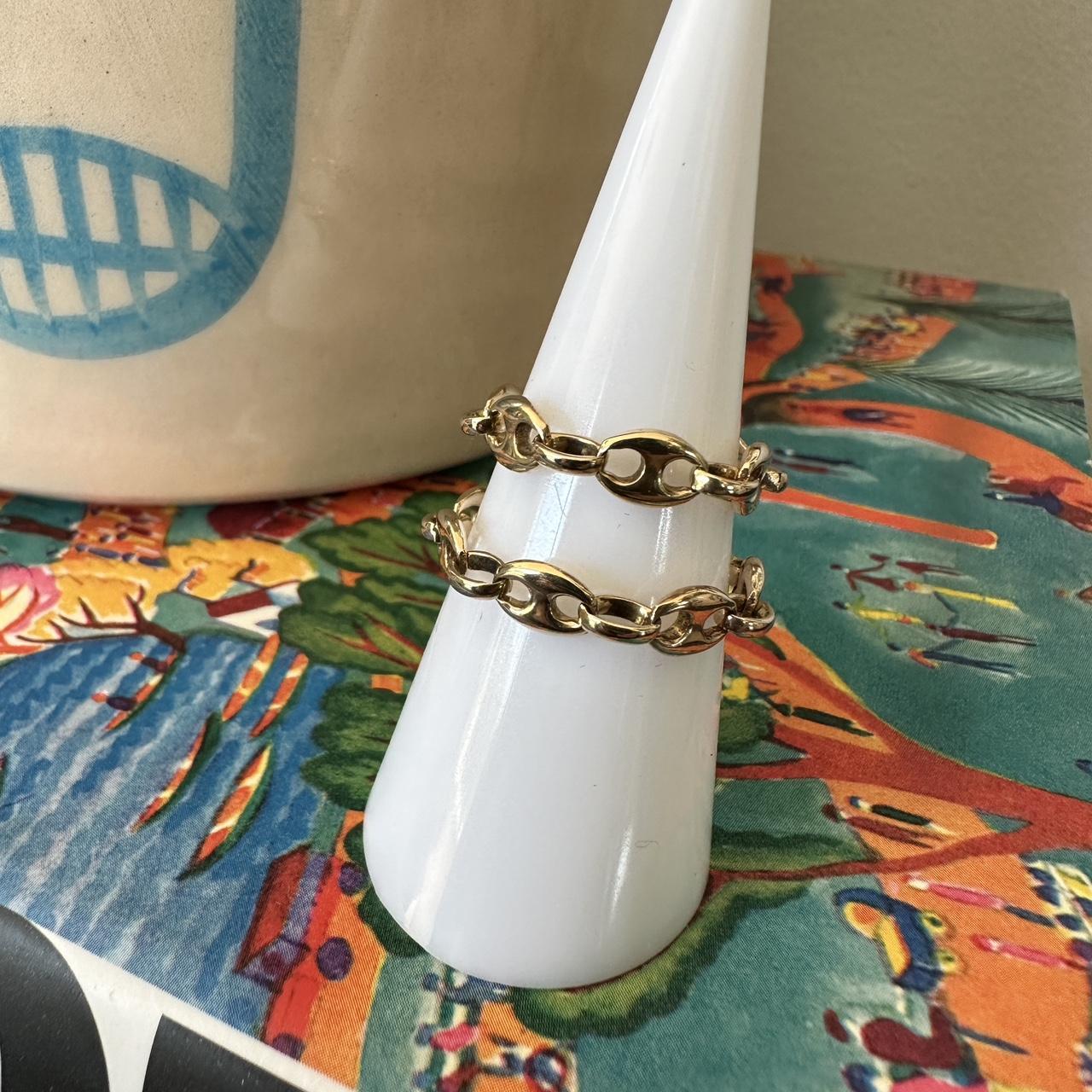 9ct gold chain rings made from repurposed antique... - Depop