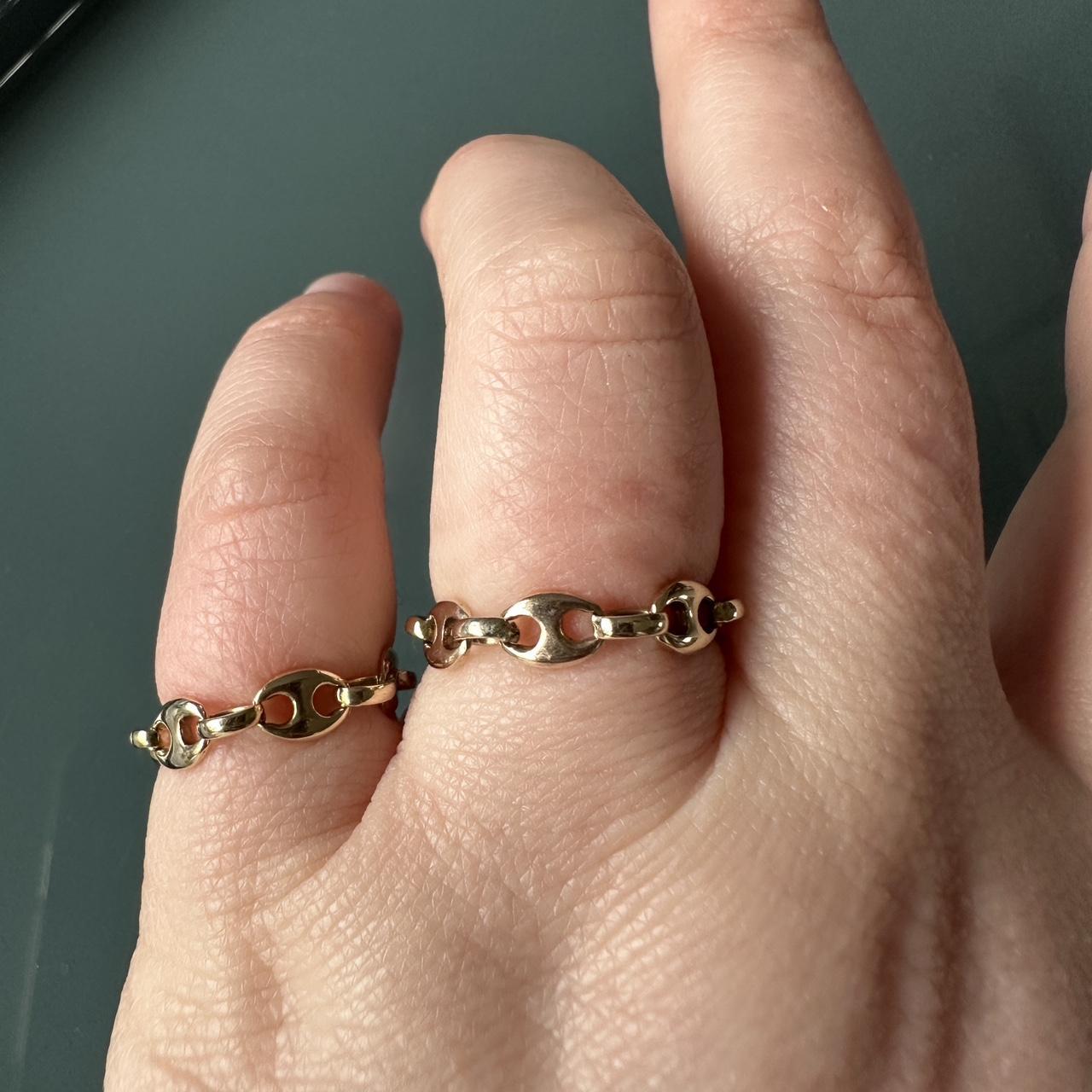9ct gold chain rings made from repurposed antique... - Depop