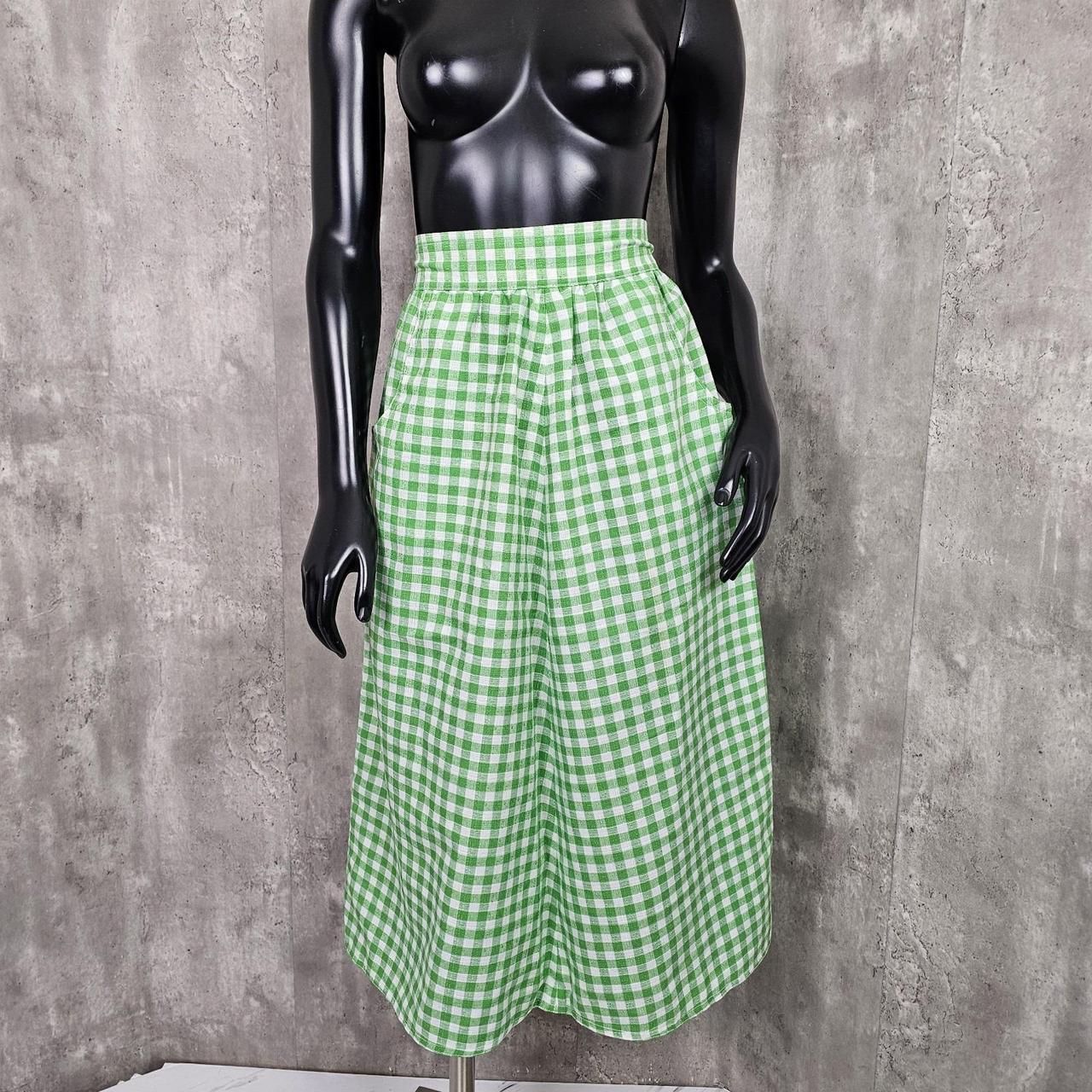 Vintage 70s Emily Just Emily XS Gingham Skirt ALine... | Depop