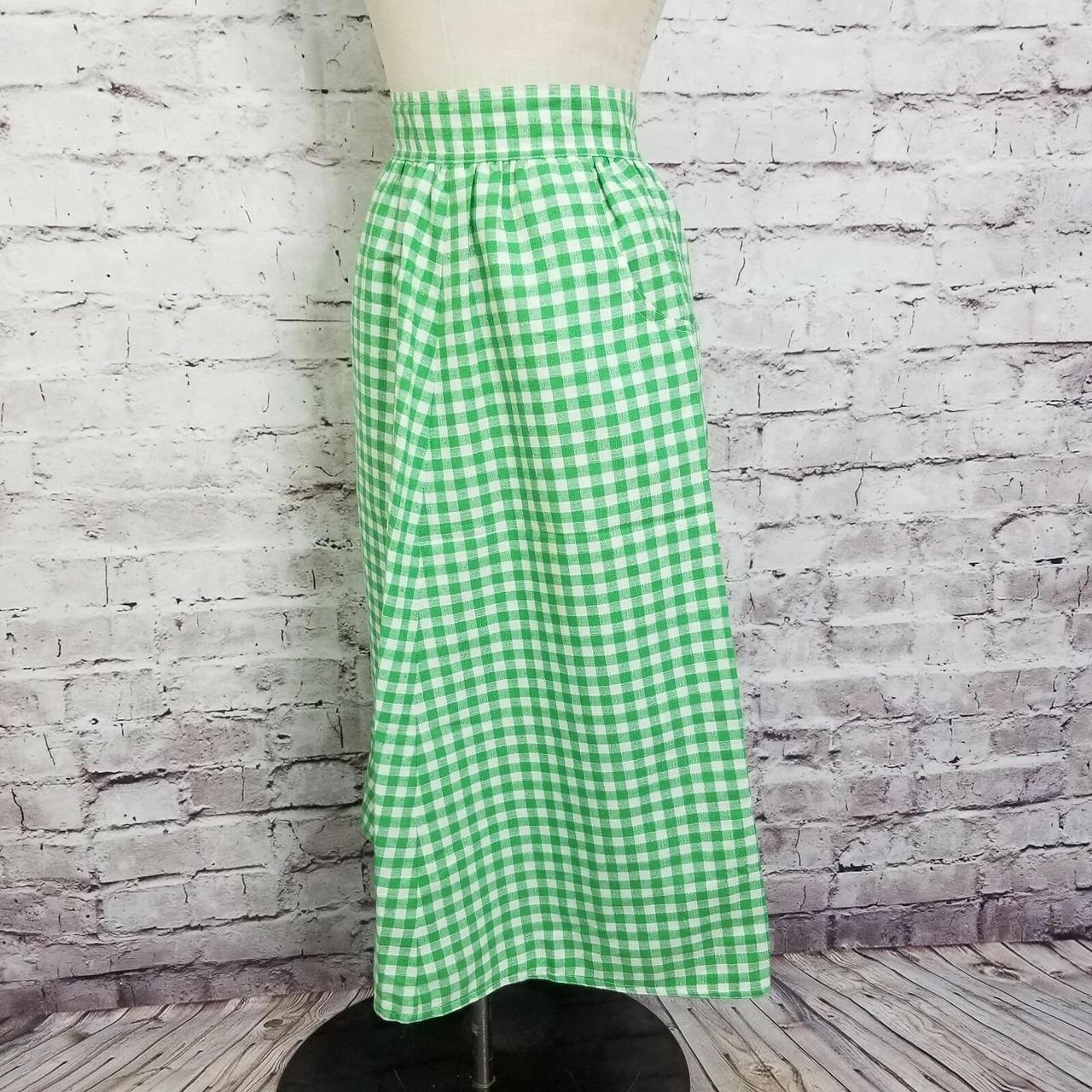 Vintage 70s Emily Just Emily XS Gingham Skirt ALine... | Depop