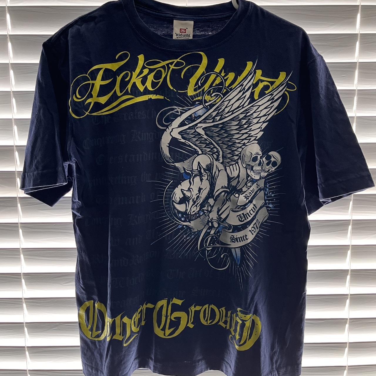 Skull rino Ecko Unltd shirt Tagged M fits like boxy... - Depop
