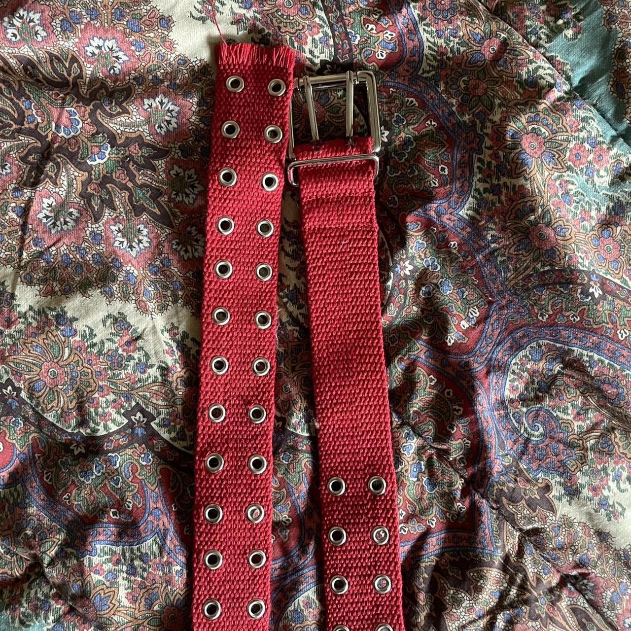 Red fabric belt Tags: #vintage #90s #y2k #grunge #alt - Depop