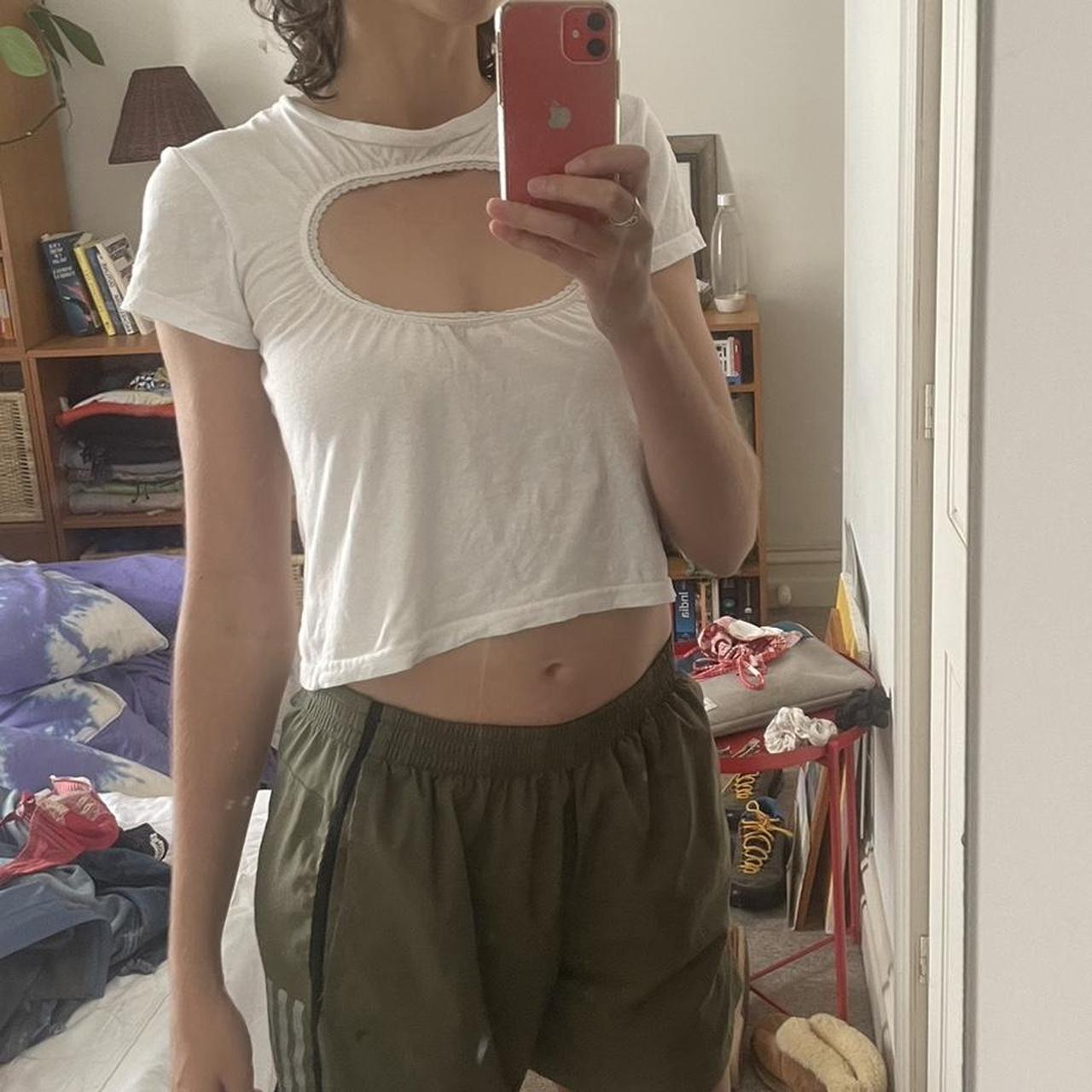 RAMP TRAMP TRAMP STAMP ‘logo removal’ baby tee in... - Depop