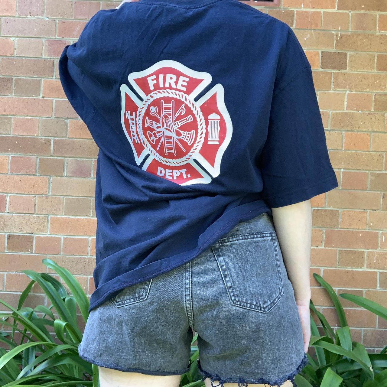 🔥 Fire Department Tee 🔥 Fake fire fighter tee.... - Depop