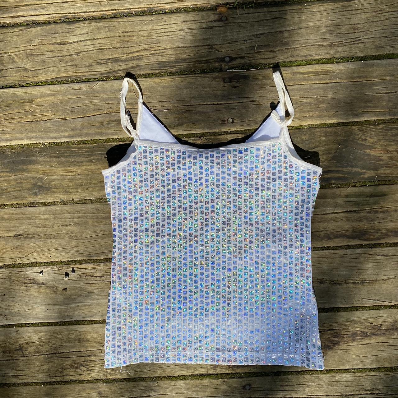 vintage glassons sequin tank made in NZ🐉 size... - Depop