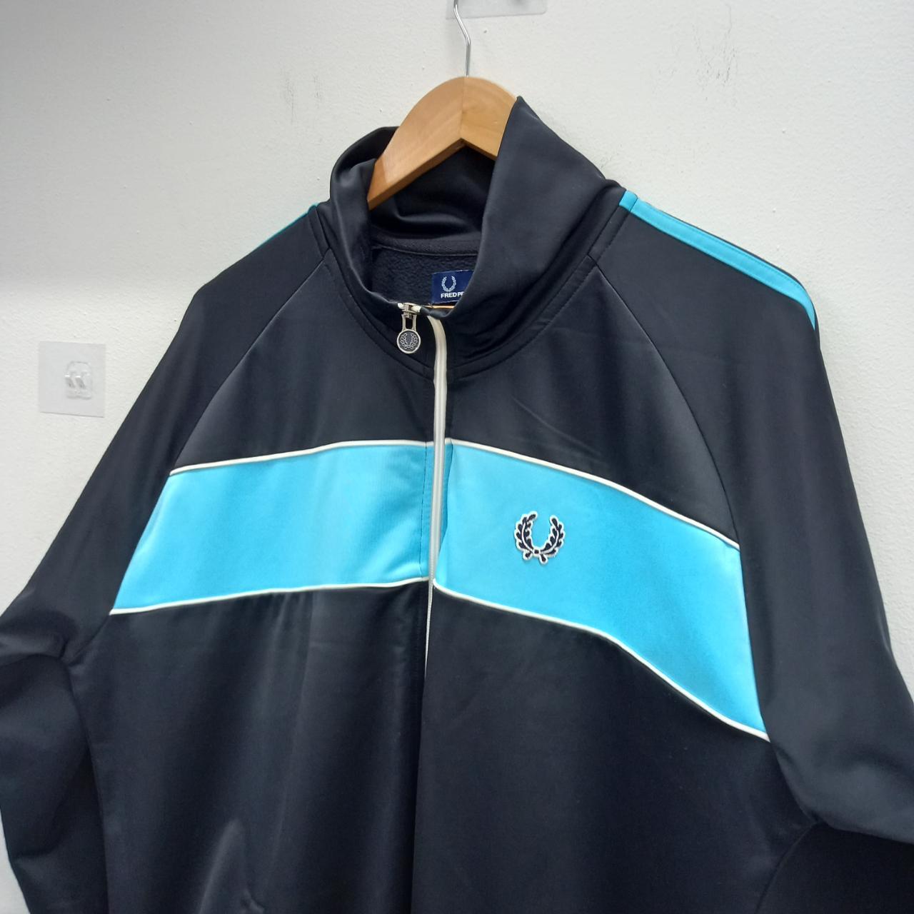 315725 FRED PERRY Track Jacket Navy - Logo... - Depop