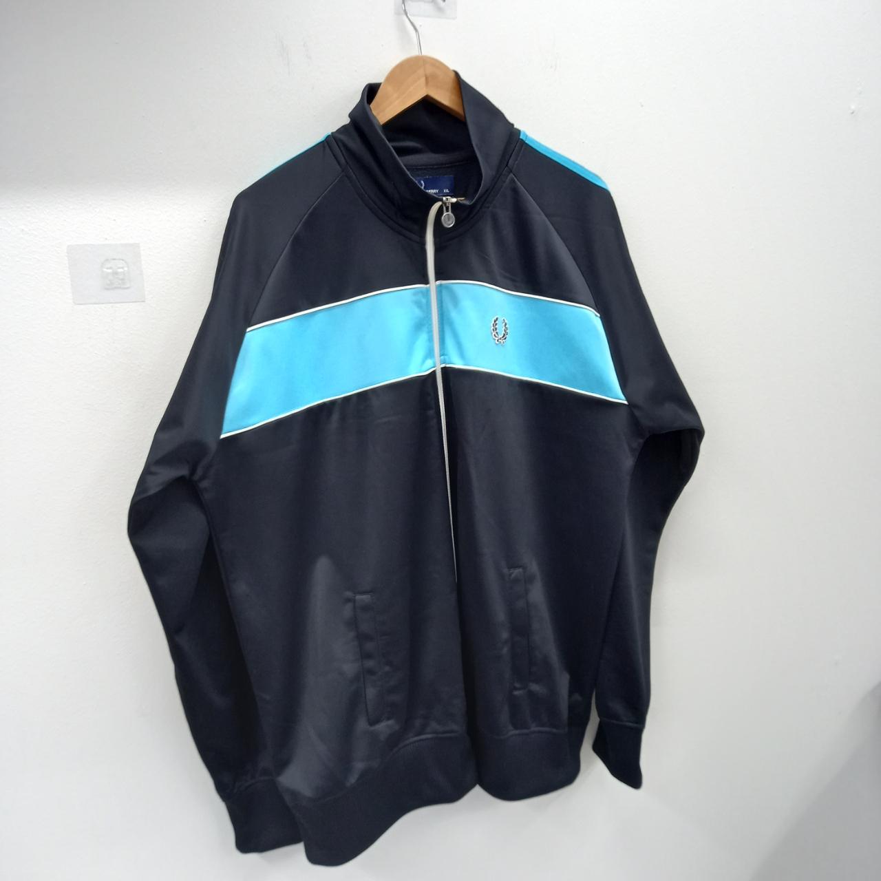315725 FRED PERRY Track Jacket Navy - Logo... - Depop