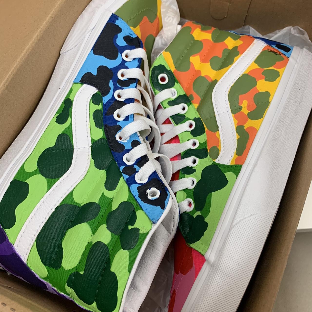 Custom Bape inspired vans sk8 hi Brand new never... - Depop